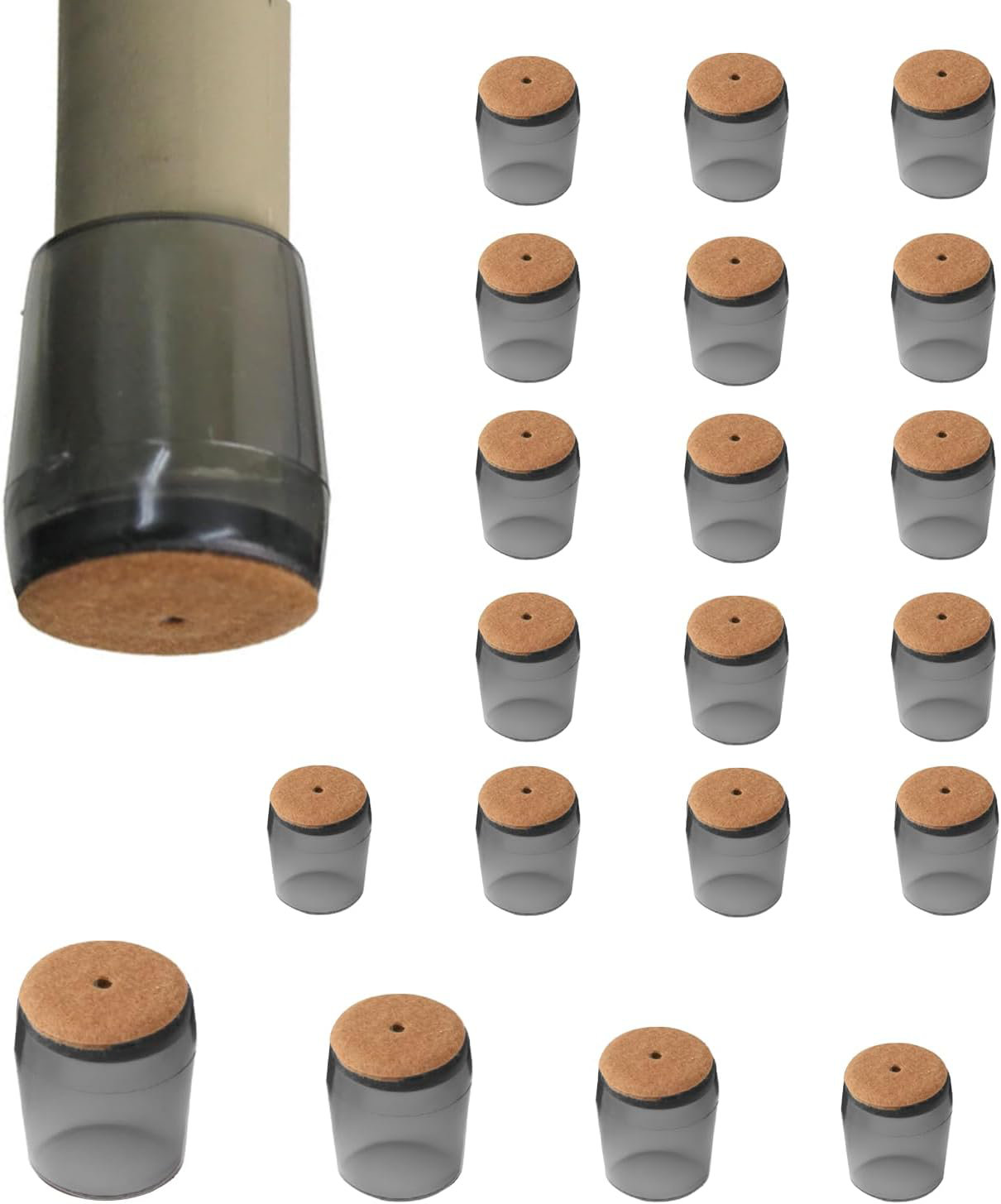 Chair Surfer Chair Leg Caps Floor Protectors (Pipe Tint/16 Set, XL 24 ...