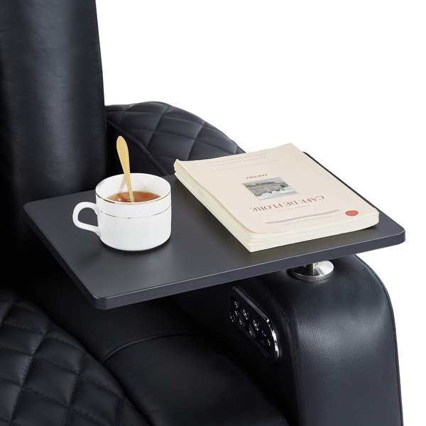 Ivy Bronx Leather Home Theater Seating Dual Power Movie Theater Chairs ...