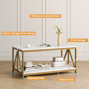 Mercer41 Living Room Coffee Table Set of 3, Industrial Triangular ...