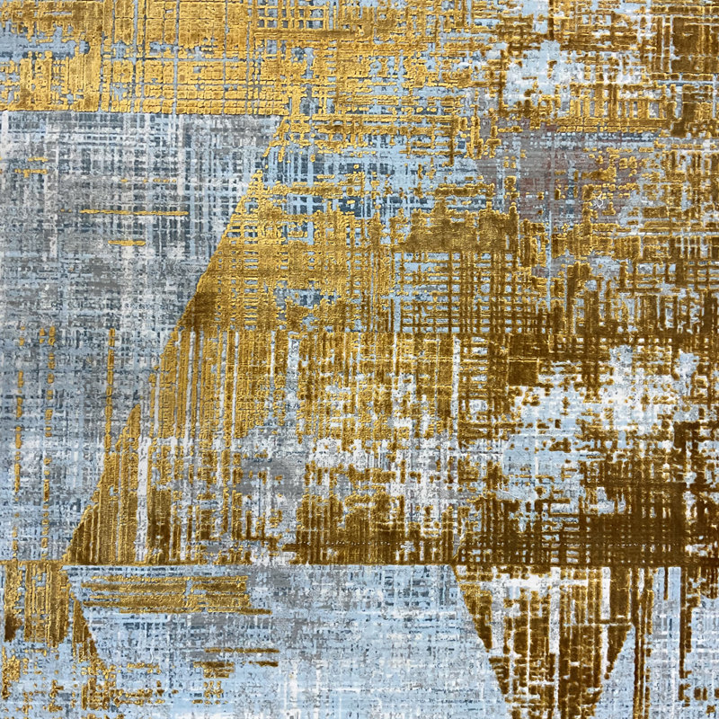 Mercer41 Turkish Modern Erased Design Wool & Silk Rug | Wayfair