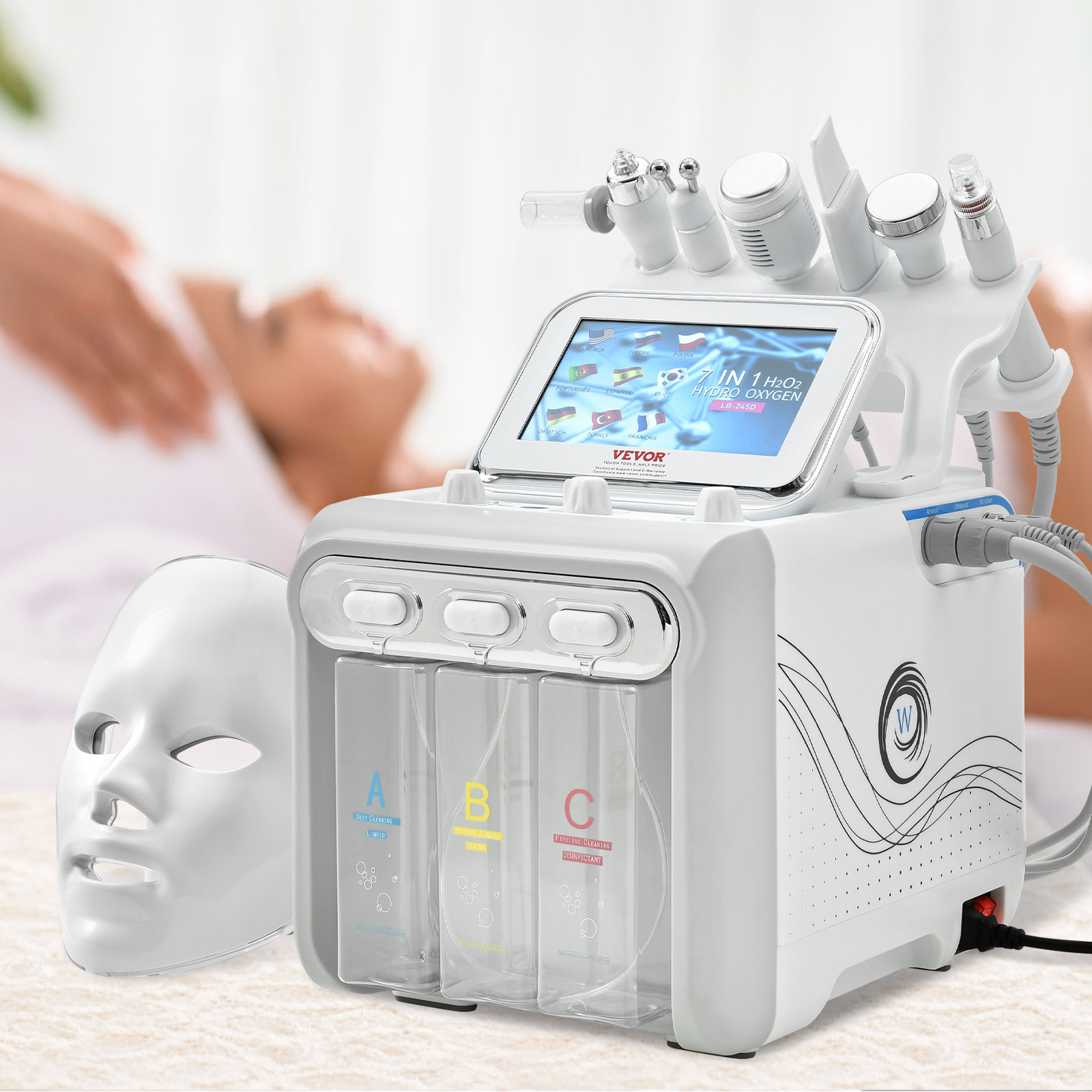 VEVOR 7 in 1 Hydrogen Oxygen Facial Machine, Professional - Wayfair Canada