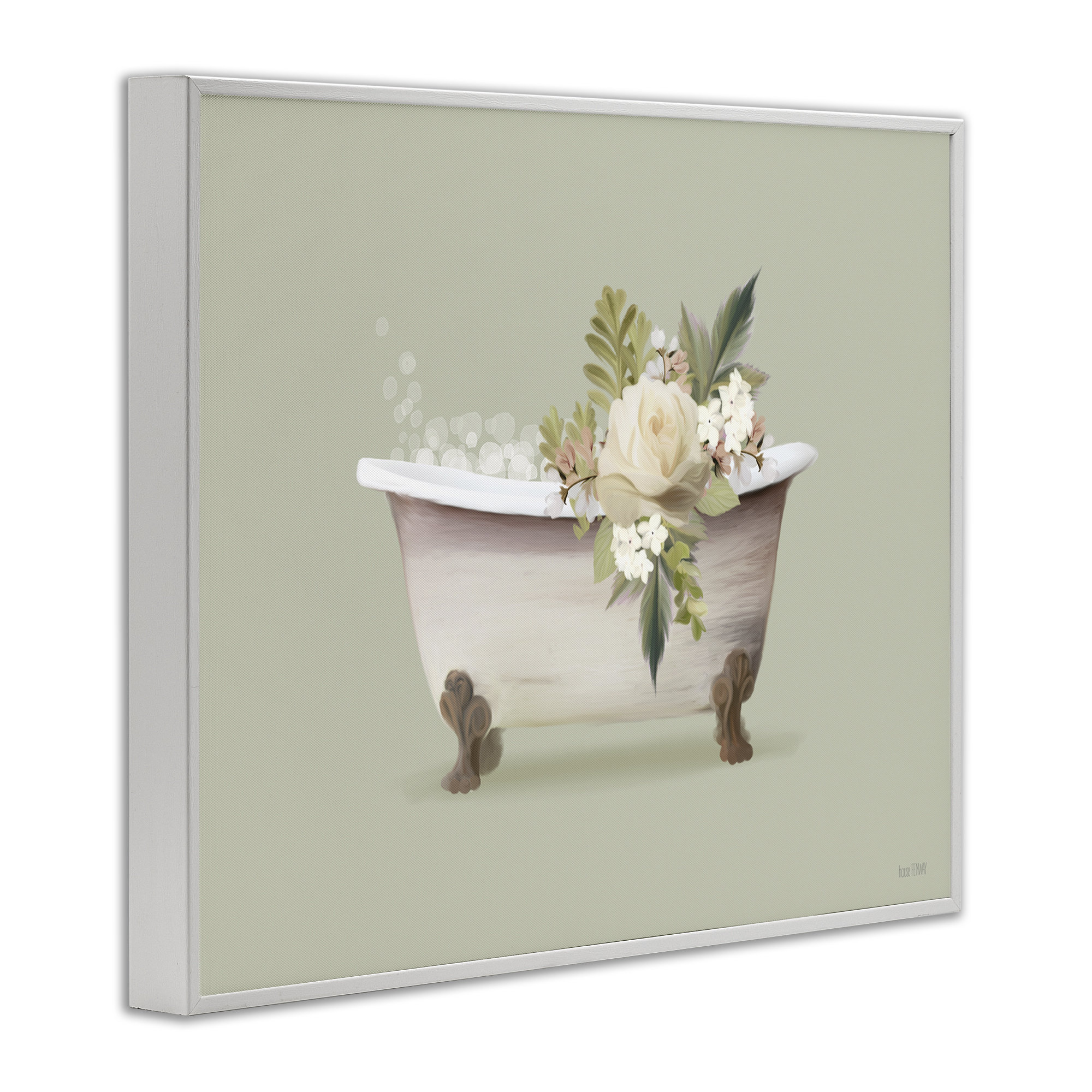 Winston Porter Floral Rose Tub Framed Giclee Art by House Fenway | Wayfair