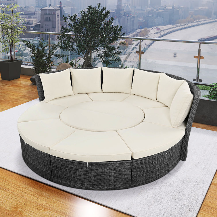 Red Barrel Studio® 8-Person Outdoor Round Conversation Sofa Set | Wayfair