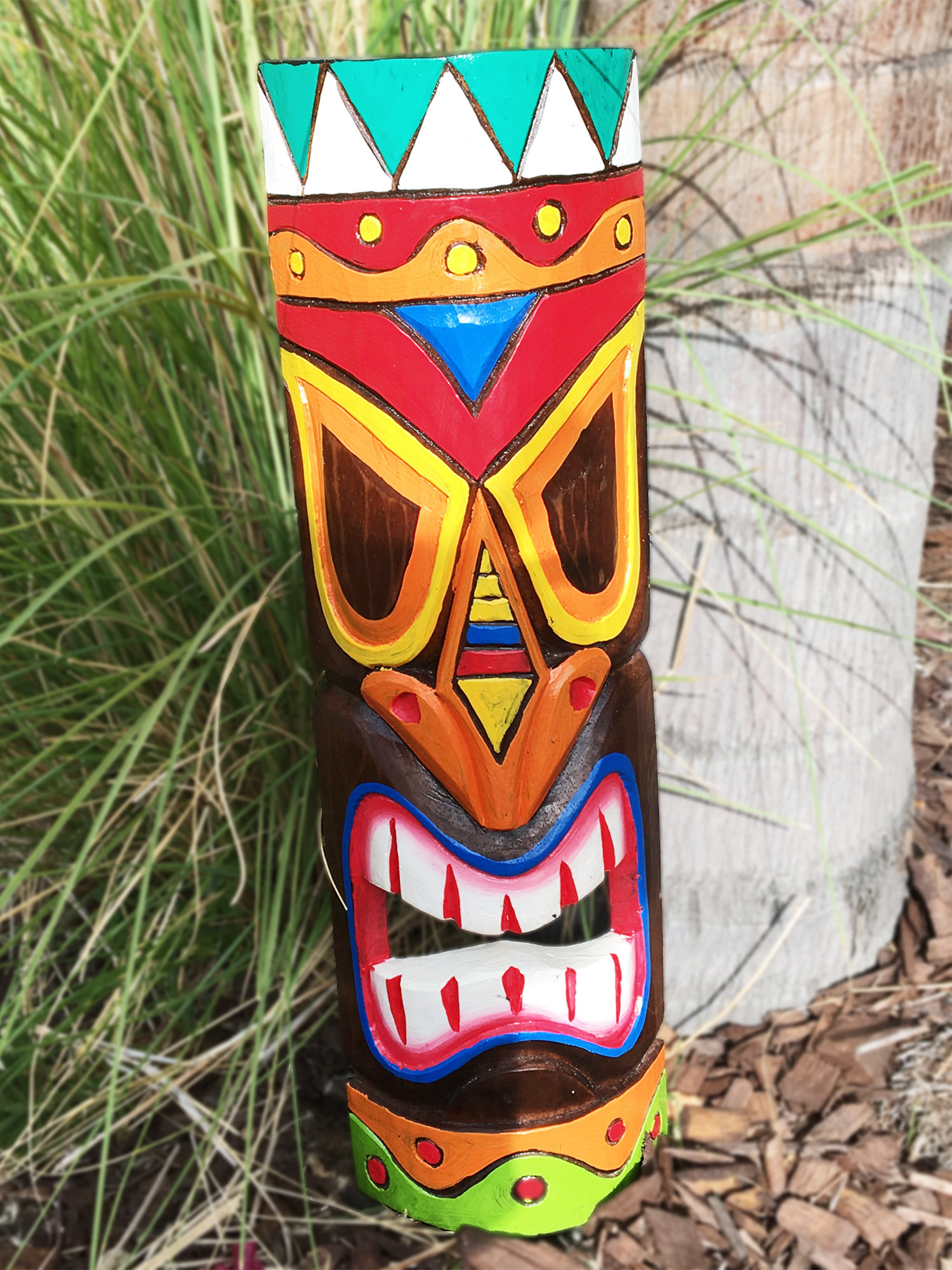 Backyard X-Scapes 20" H Tiki Mask Hawaiian Tropical Wall Decor ...