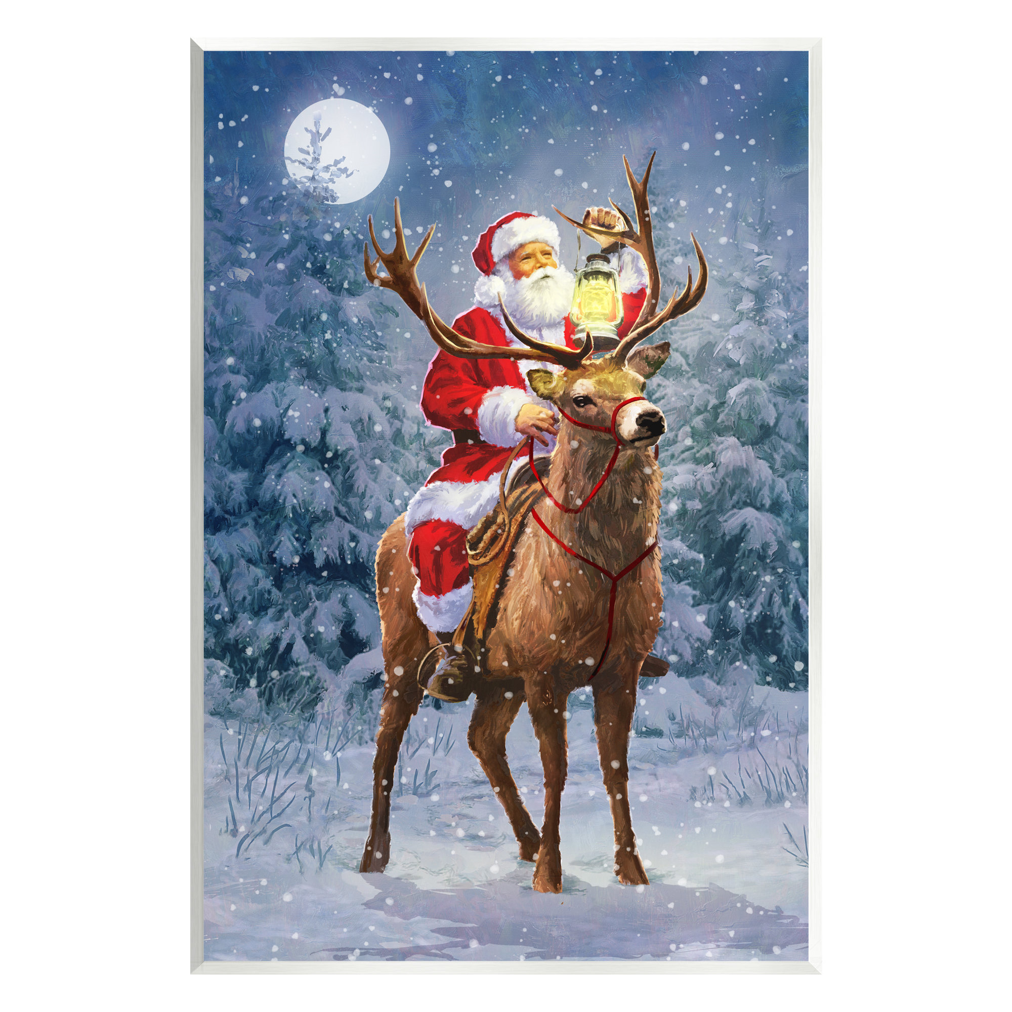 Stupell Industries Santa Riding Reindeer Landscape by Pip Wilson ...