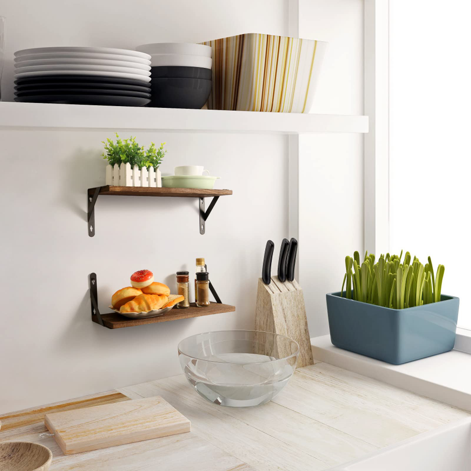 Alpen Home Floating Shelves Wall Mounted Shelf, Wooden Wall Shelves ...