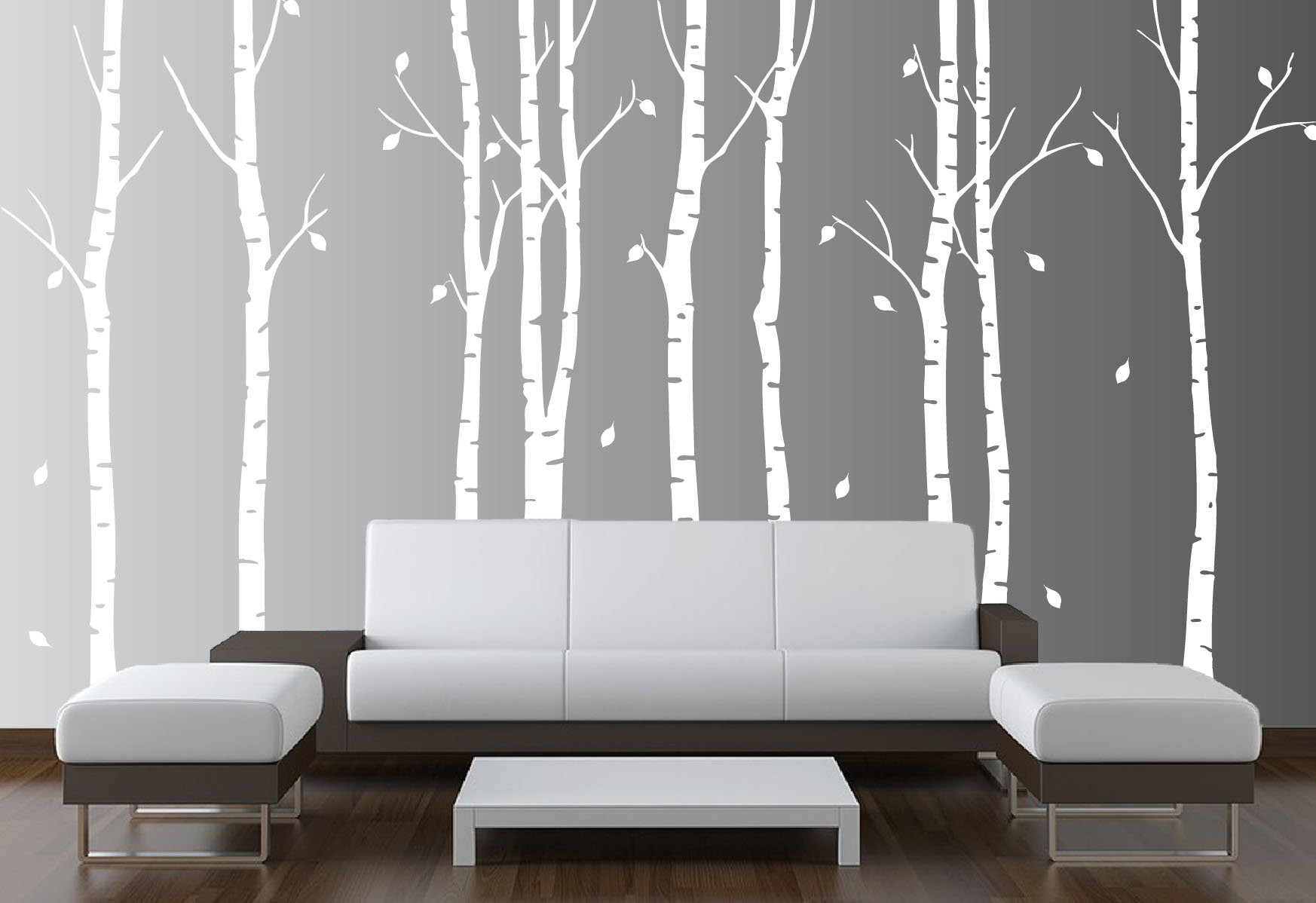 Innovative Stencils Birch Tree Forest Branches Wall Decal & Reviews ...