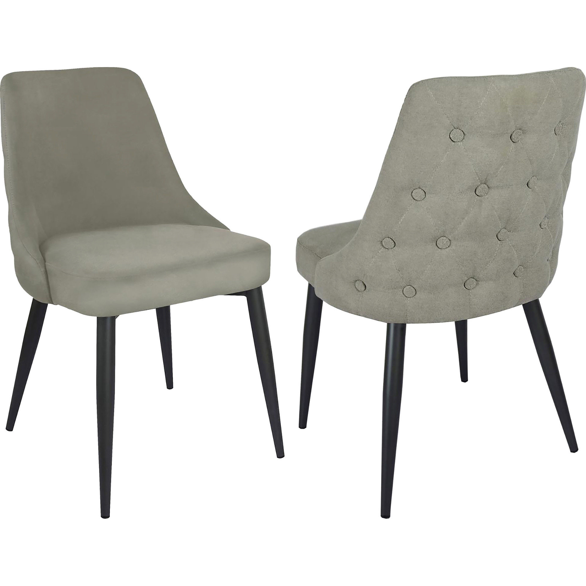 Mercer41 Of 2 Grey Glamour Dining Chairs - Cushion, Elegant Back ...
