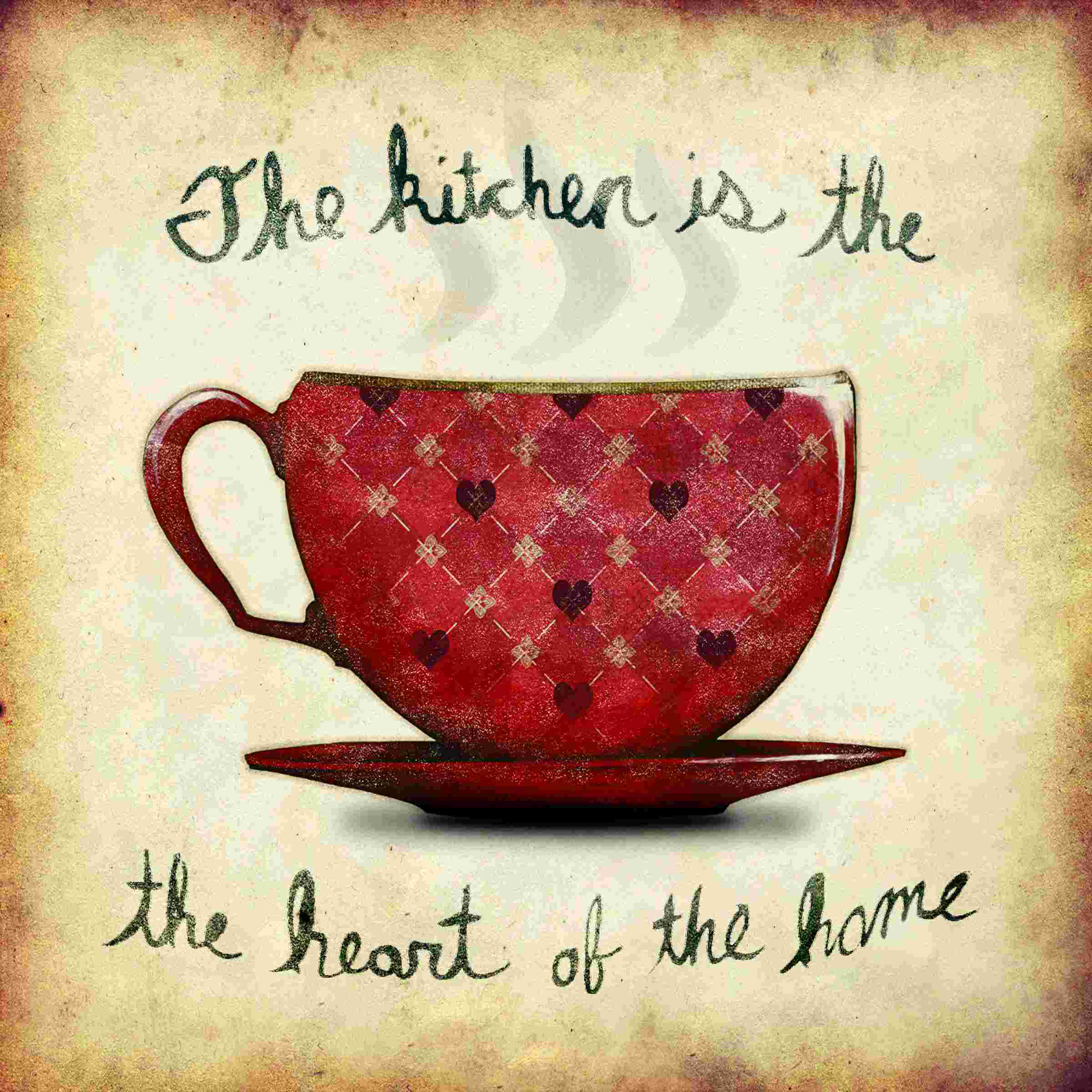 August Grove® Kitchen Heart On Canvas Print | Wayfair