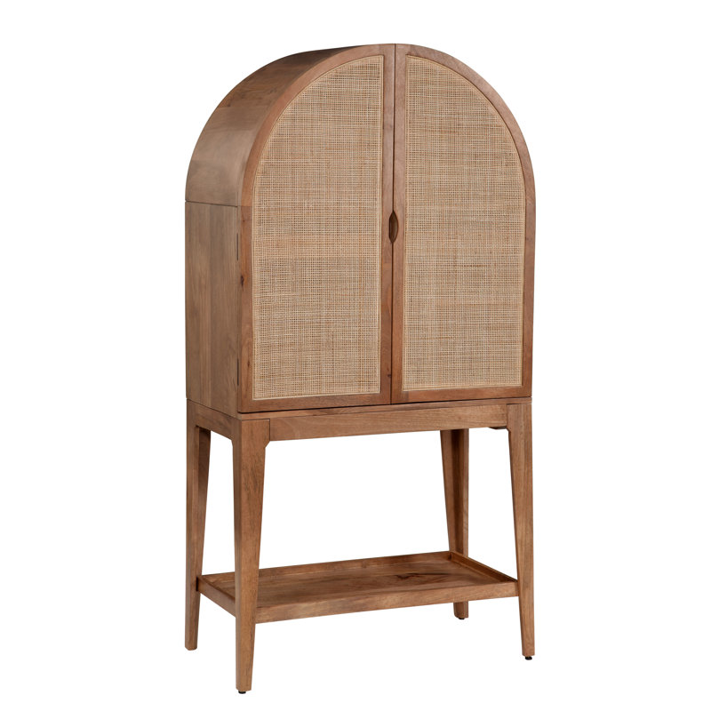 Bay Isle Home™ Solid Wood Two-Door Arched Bar Cabinet | Wayfair