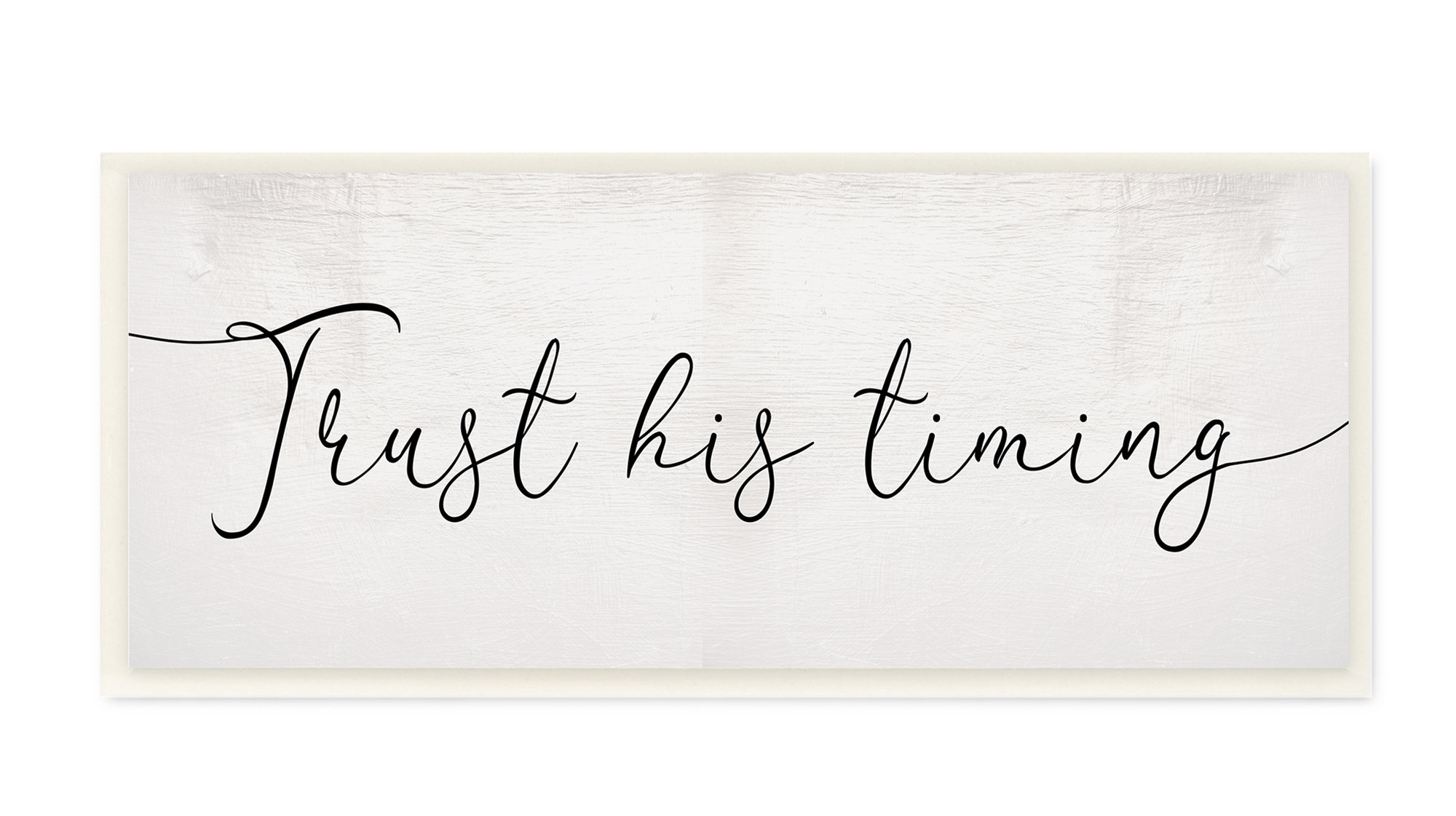 Trinx Trust His Timing Phrase Elegant Cursive Typography | Wayfair