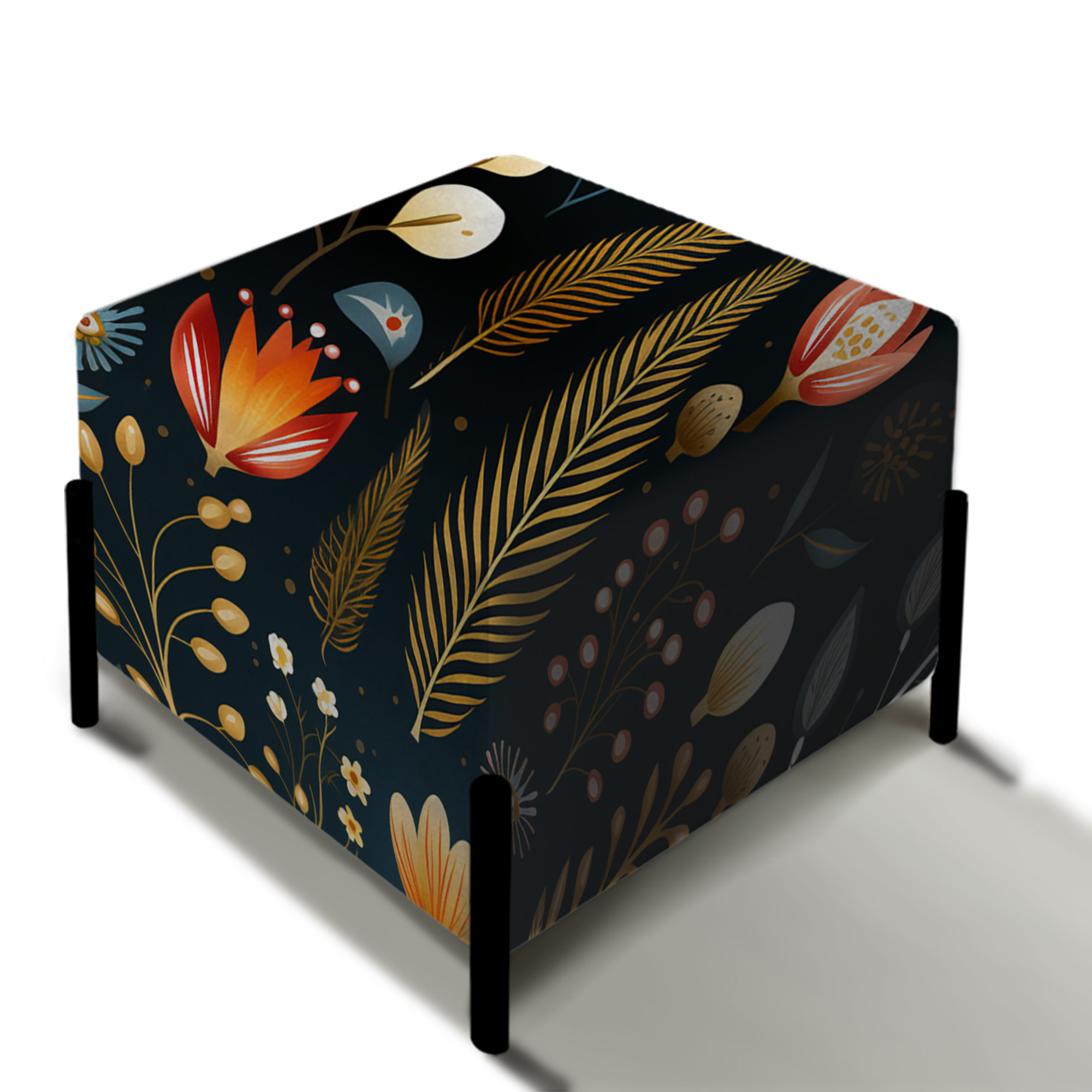 Design Art Scandinavian Yellow And Blue Collage - Botanical Square ...