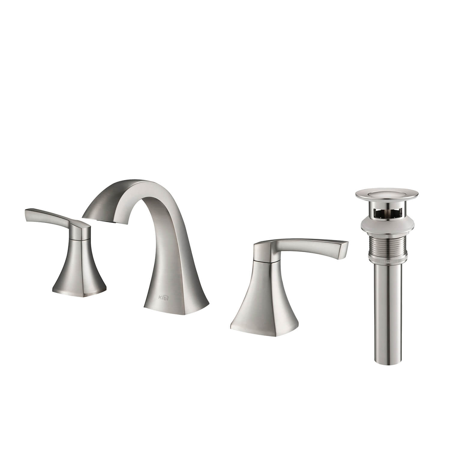 KIBI Pyramid Widespread Bathroom Faucet 3 Hole, 2-handle Bathroom Sink ...