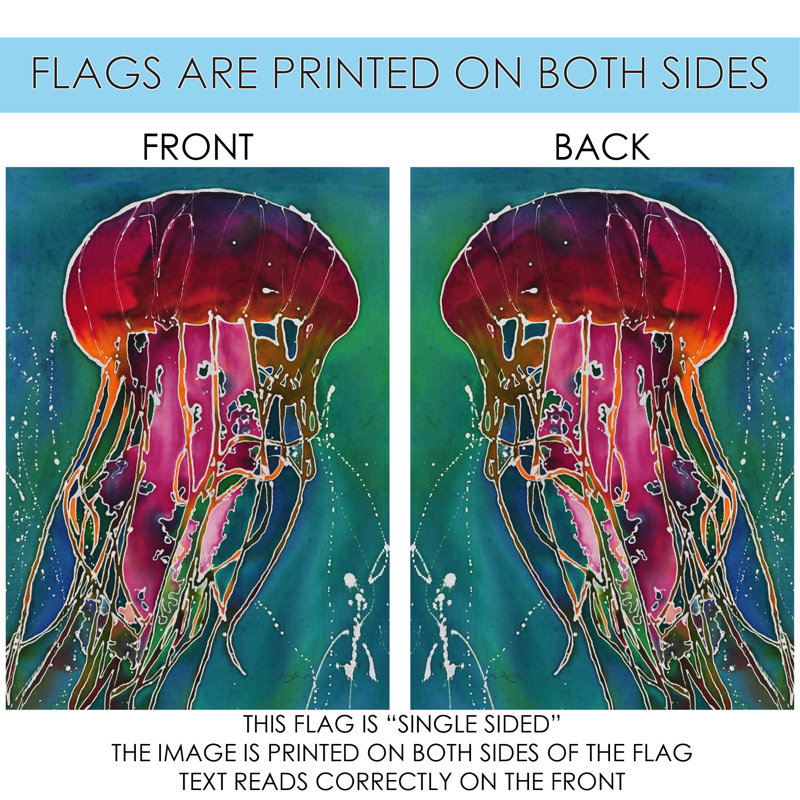 Toland Home Garden Pink Jellyfish 2-Sided Polyester 40 x 28 in. House ...