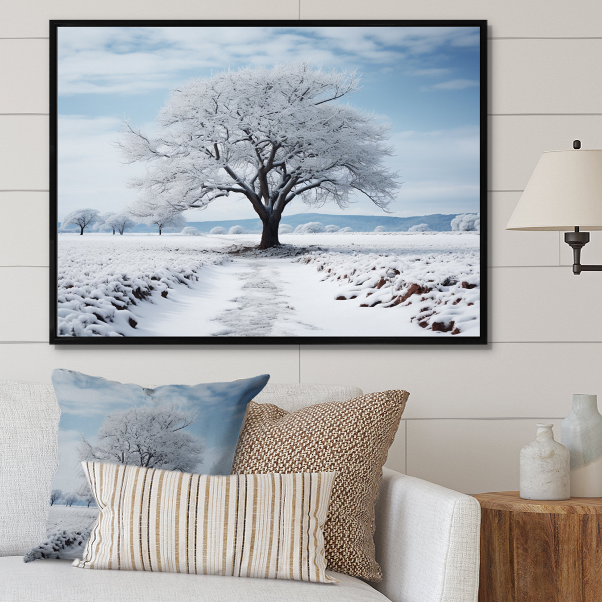 Red Barrel Studio® Berners White Tree Winters Silence Framed On Canvas ...
