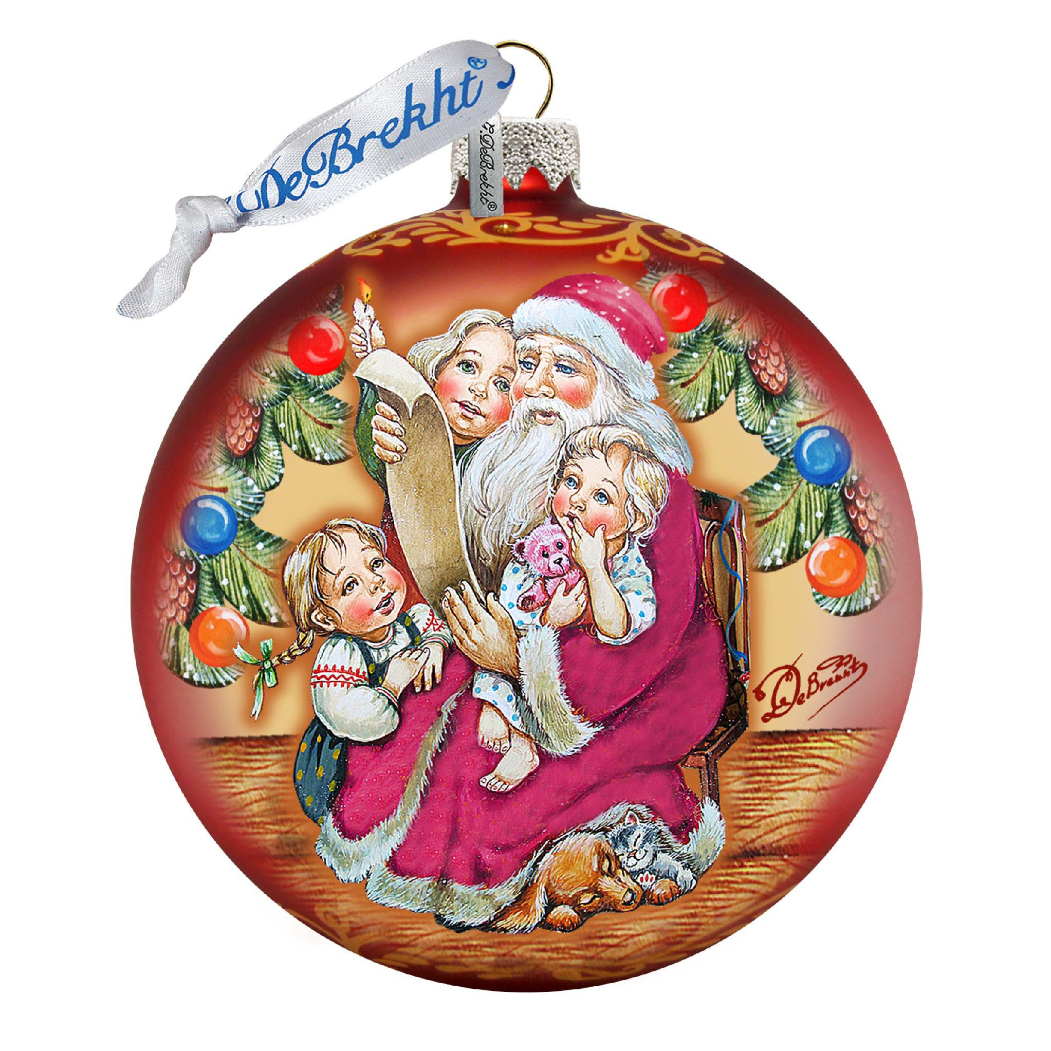 Designocracy Holiday Splendor Santa Gift List Ball Ornament | Wayfair