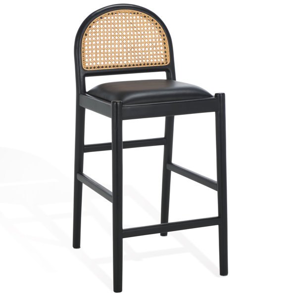 Alessandra Rattan And Leather Counter Stool | Joss & Main