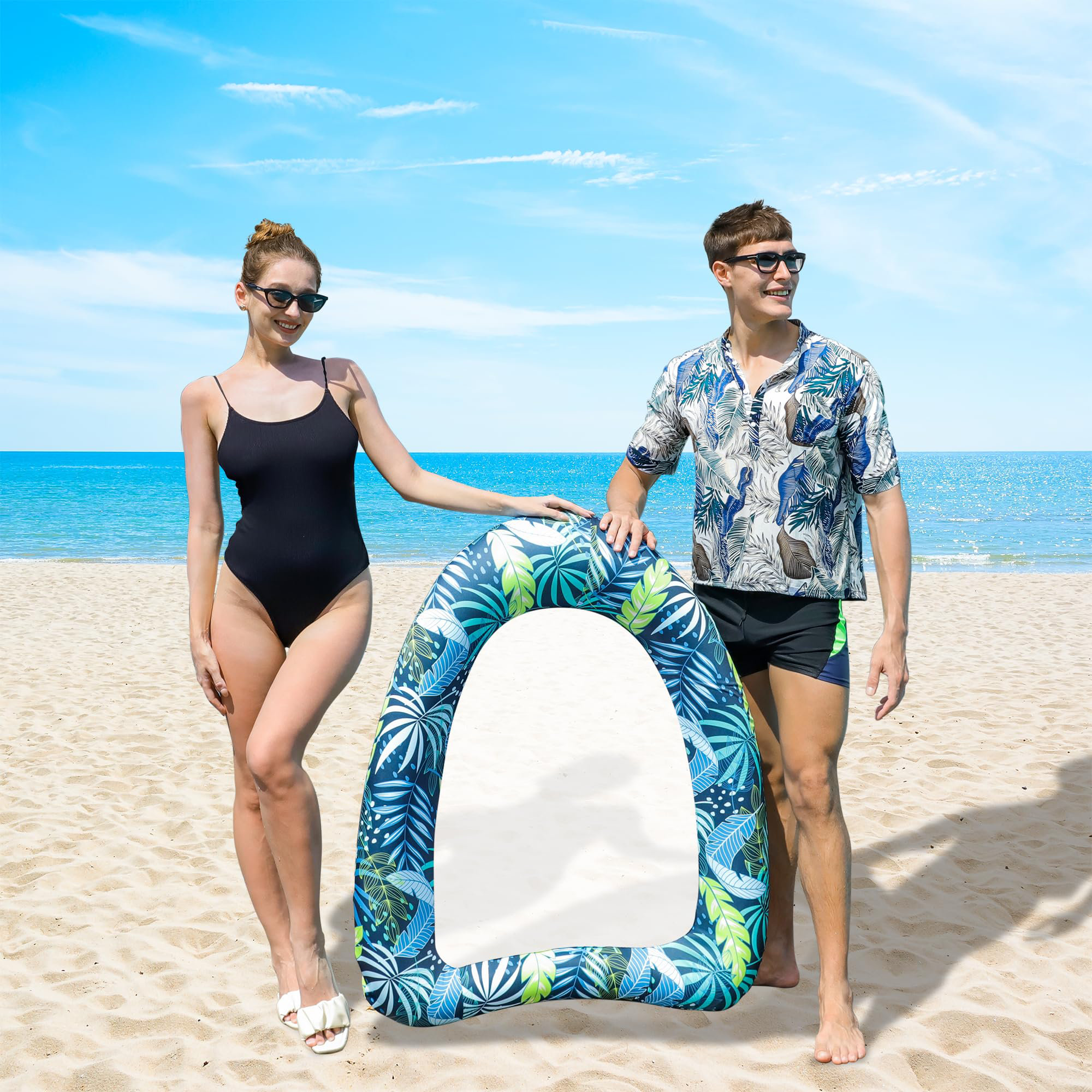 Utibia Inflatable Pool Float for Adults, Fabric Covered Pool Chair ...