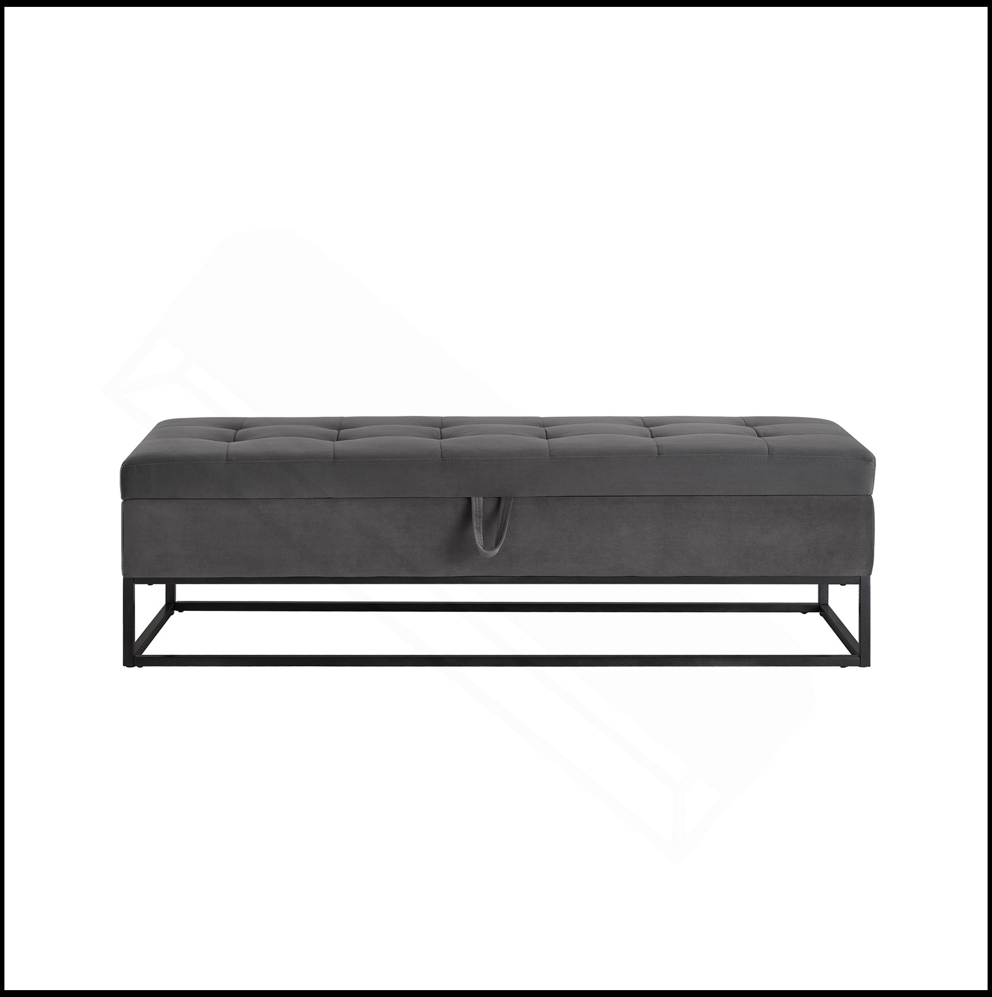 Everly Quinn 58.6" Bed Bench Metal Base With Storage Velvet | Wayfair
