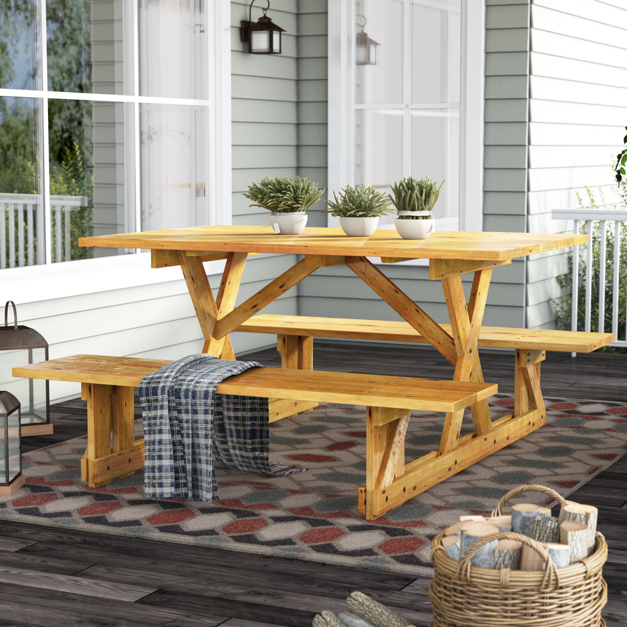 Loon Peak® Macdonald Rectangular 10 - Person Outdoor Dining Set ...