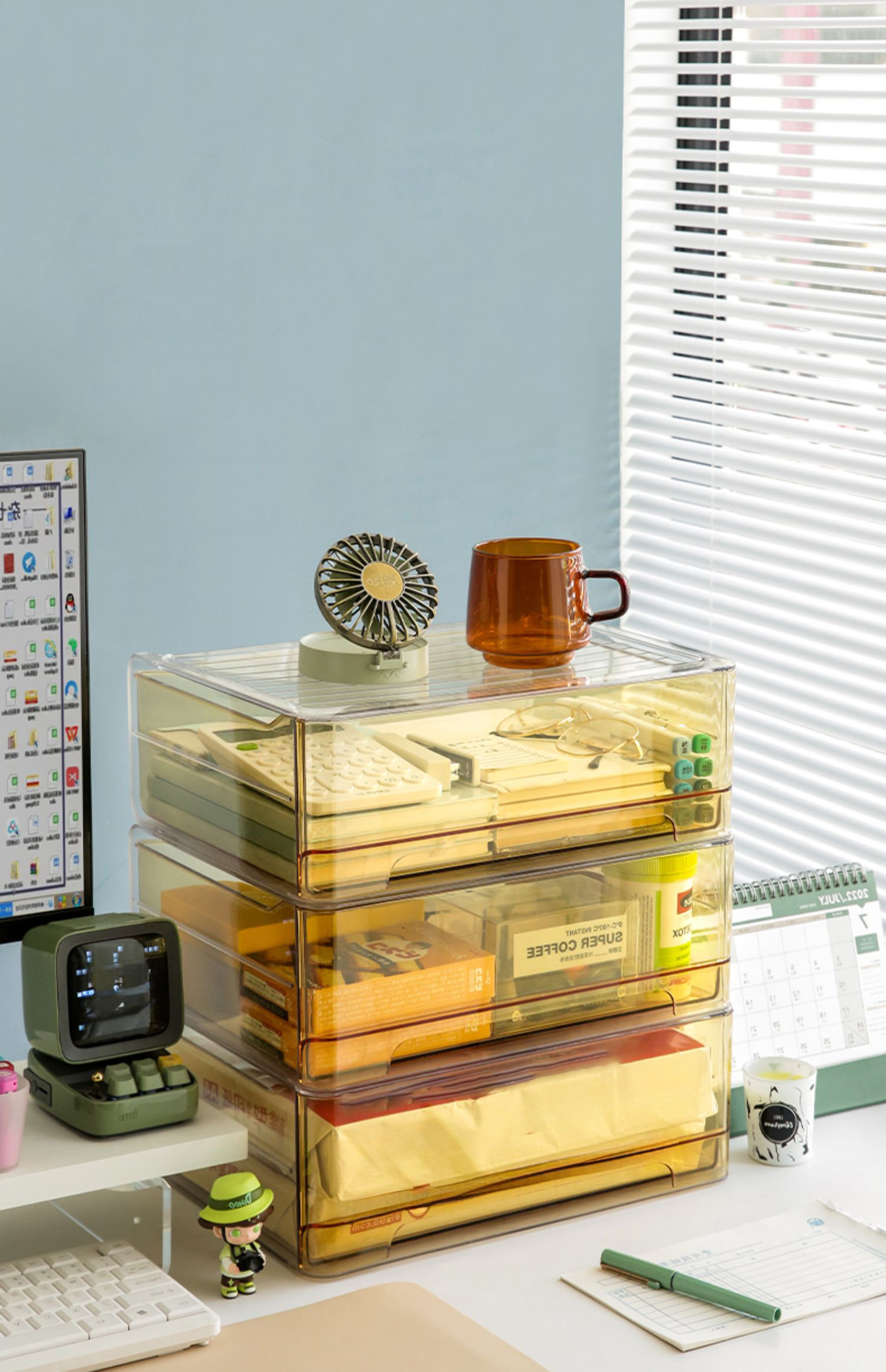 Orren Ellis Alinson Plastic Stackable Desk Organizer | Wayfair