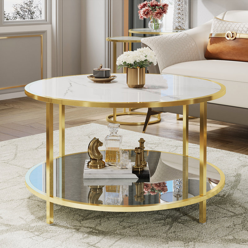 Willa Arlo™ Interiors Stanardsville Matthe Round Mirrored Coffee Table ...