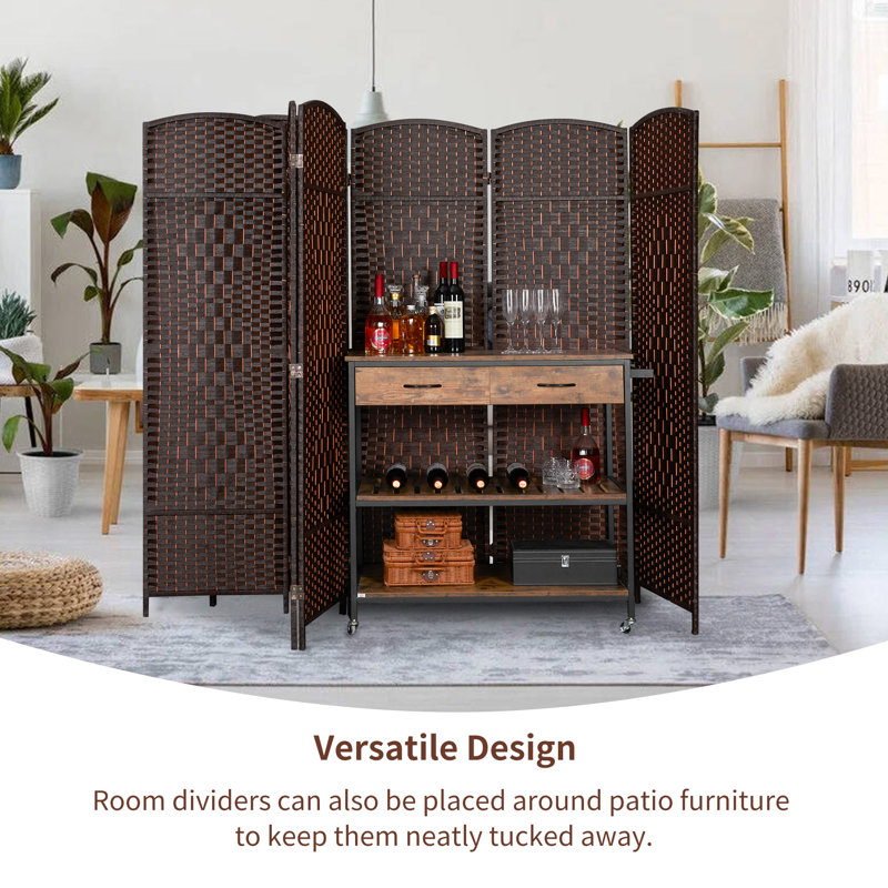 Bay Isle Home™ Sebeka 8 Panels Room Divider 6 FT Tall Weave Fiber ...