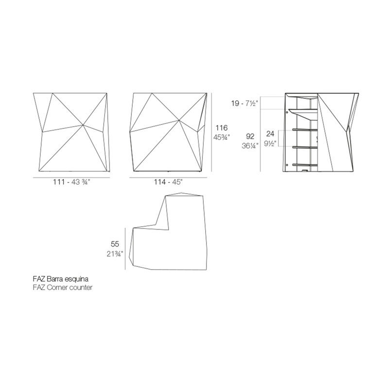 Vondom Faz Corner Bar - RGBW LED | Wayfair
