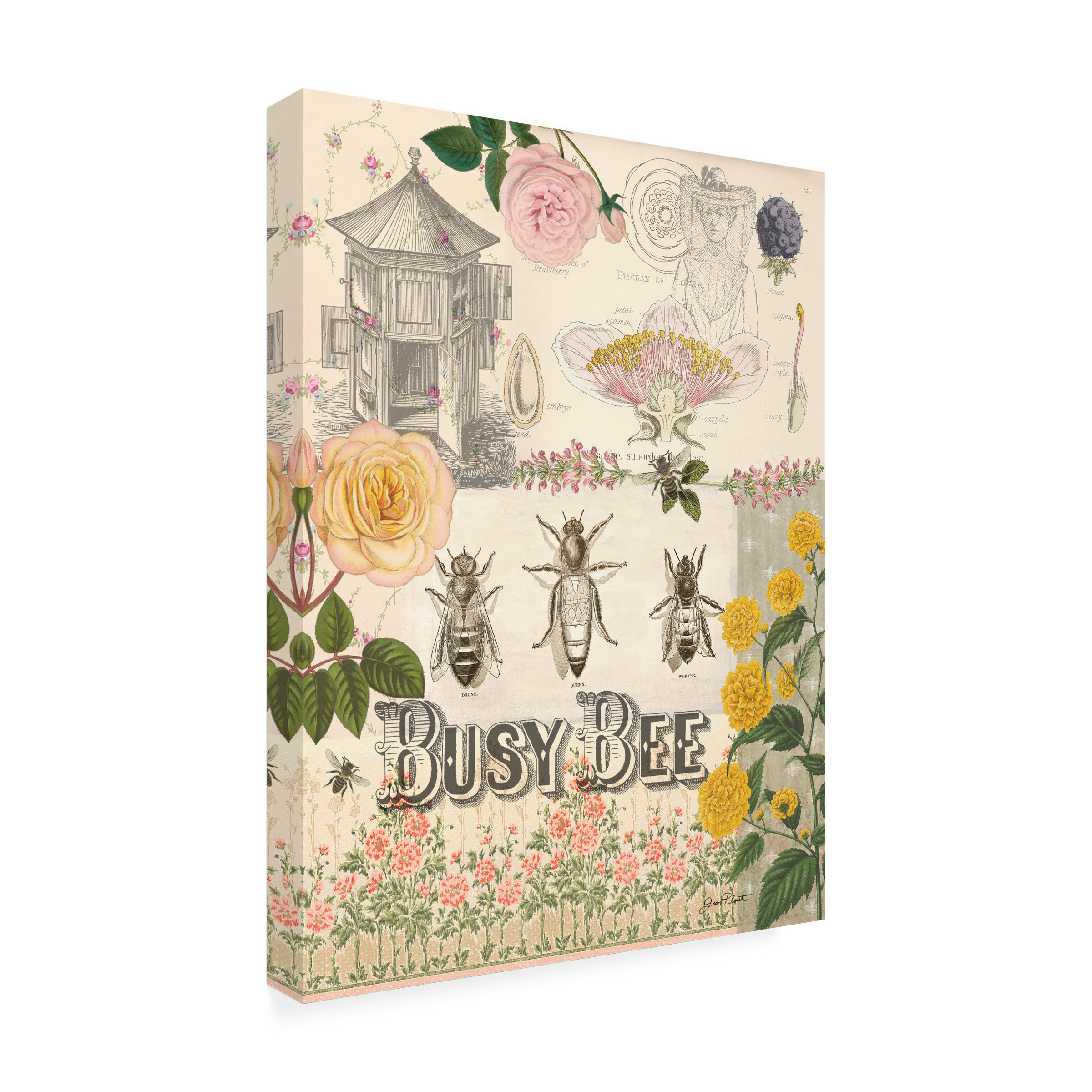 August Grove® Hirvin Busy Bee by Jean Plout - Wrapped Canvas Print ...