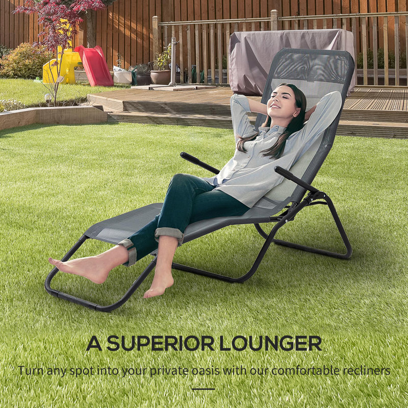 Outsunny Sling Rocking Chair Zero Gravity Sun Lounger Folding Chaise ...
