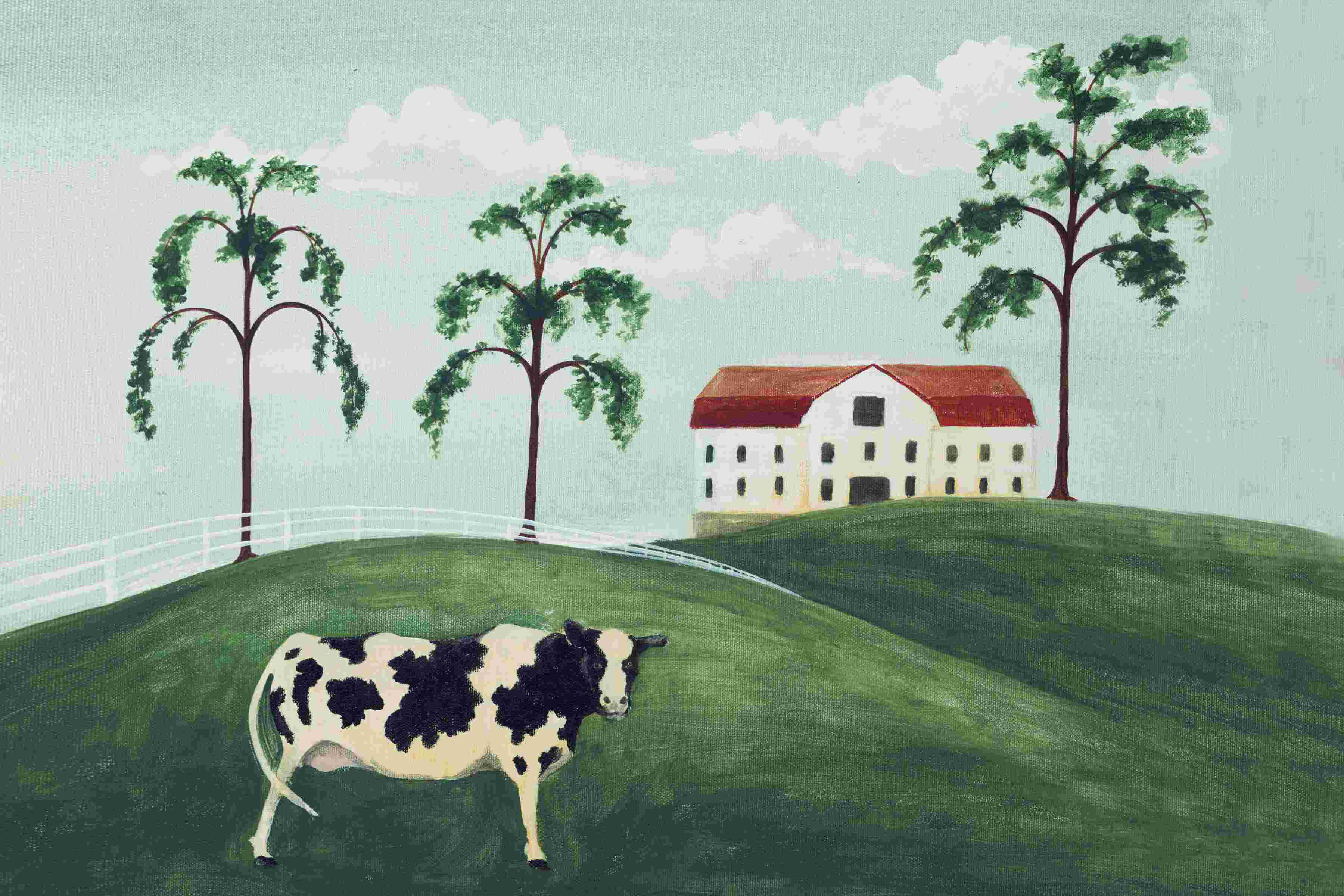 August Grove® Primitive Cow - Wrapped Canvas Graphic Art | Wayfair