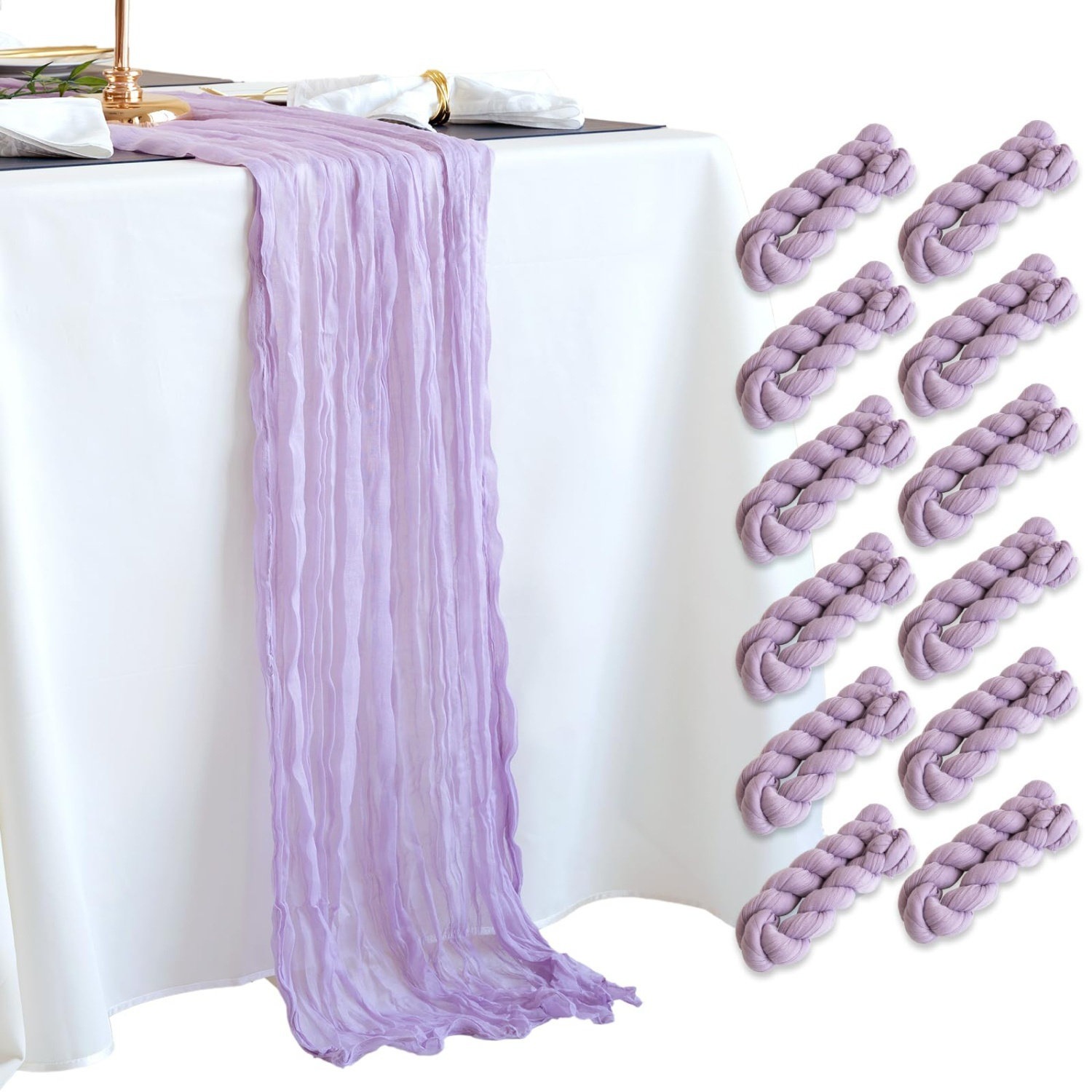 Dakota Fields Lavender Lilac Purple Cheesecloth Table Runner Spring ...