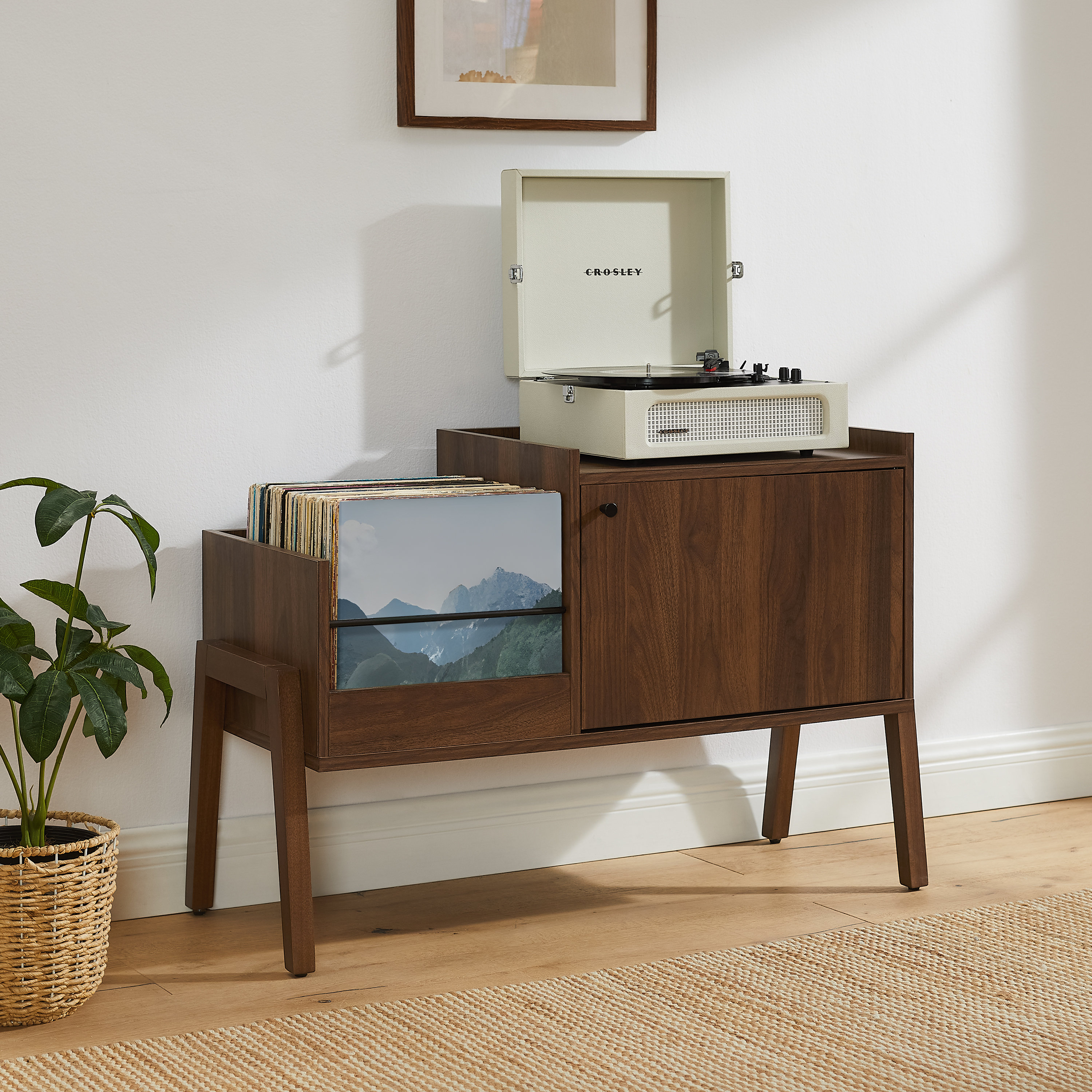 record player in sideboard