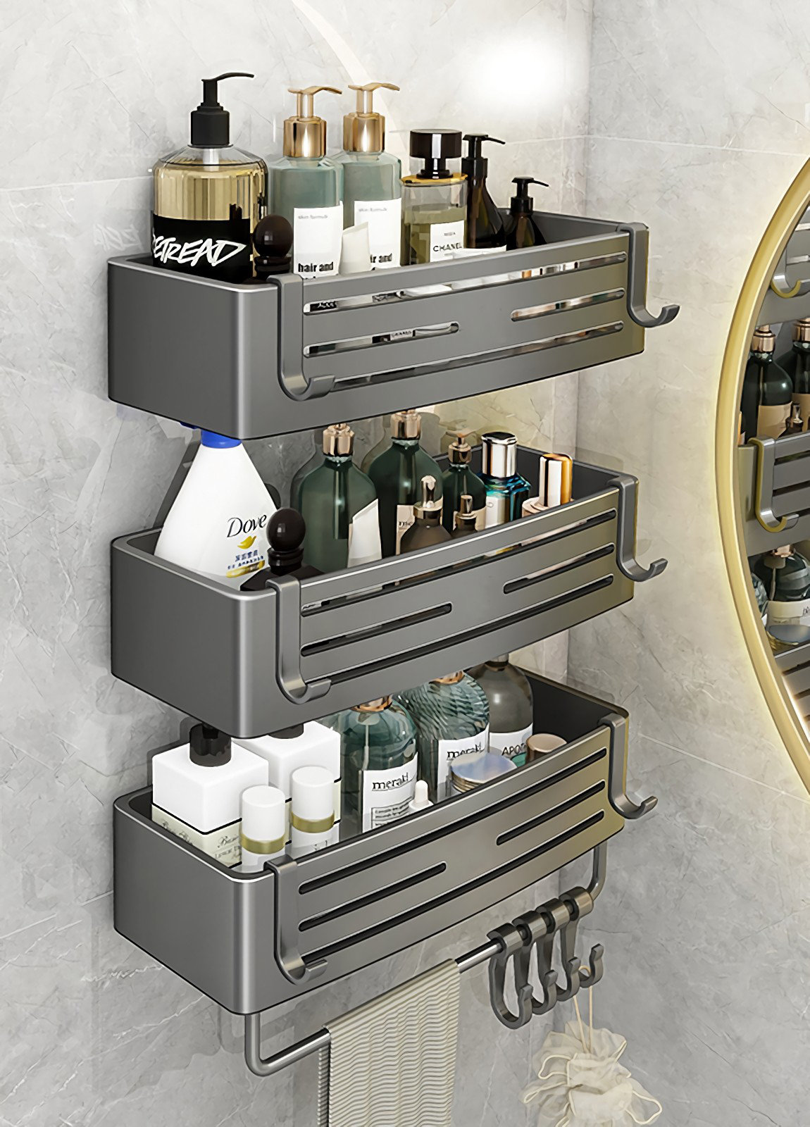 Ebern Designs Diamond Free Bathroom Rack Storage Rack For Shower Room ...