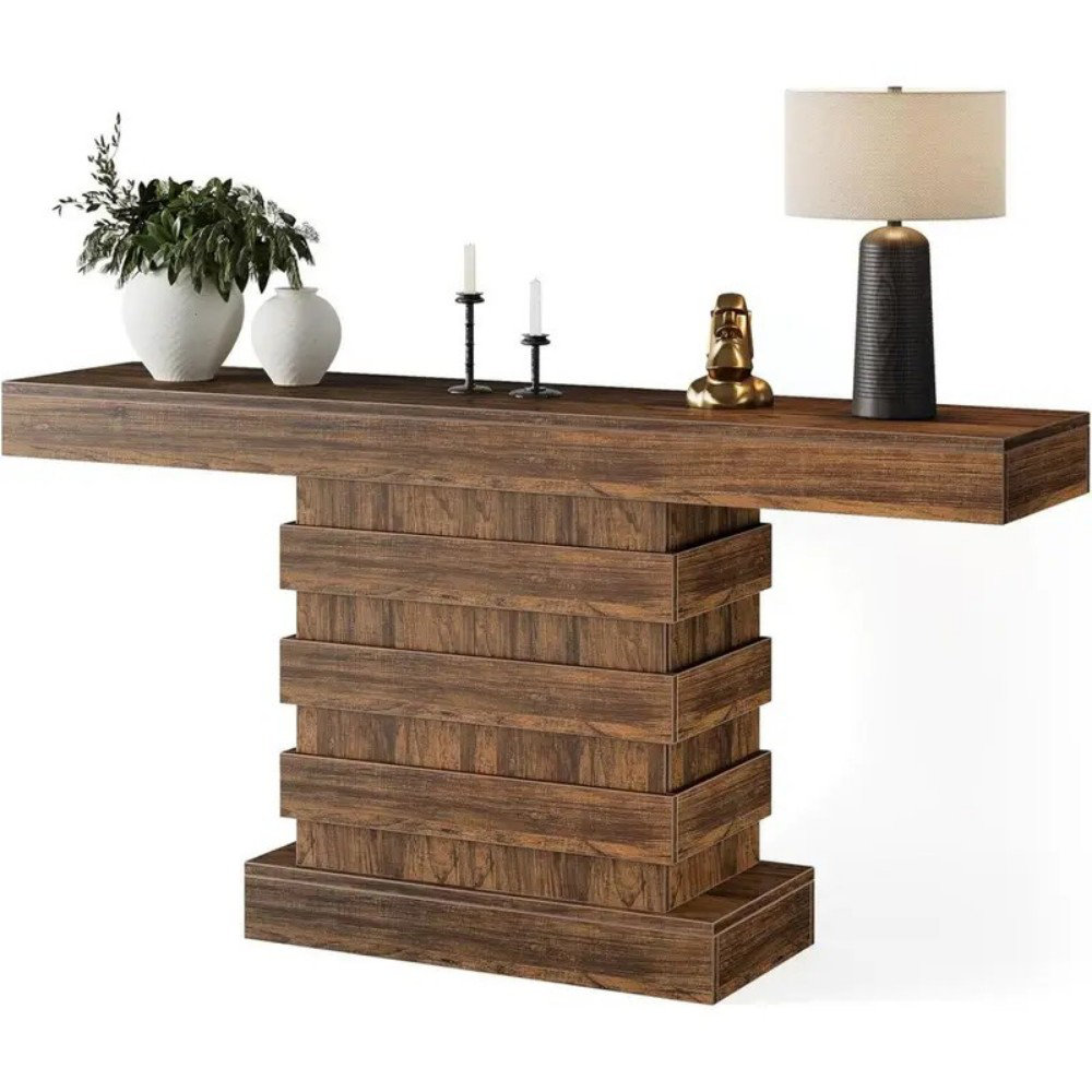 Latitude Run® Wooden Entrance Hallway Foyer Accent Table, 63-Inch ...