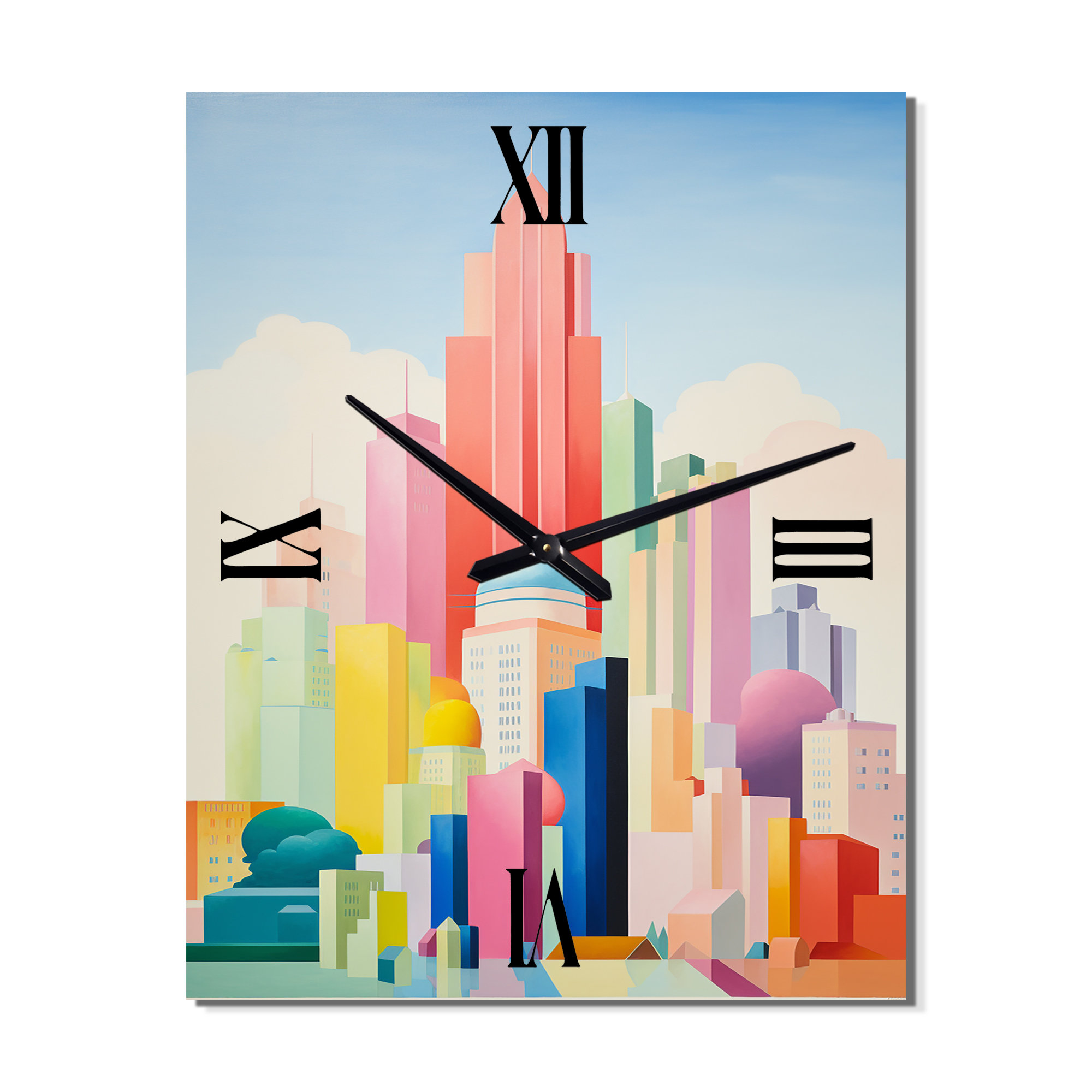 Design Art Minimal New York Cubism VI - City New York Wall Clock ...
