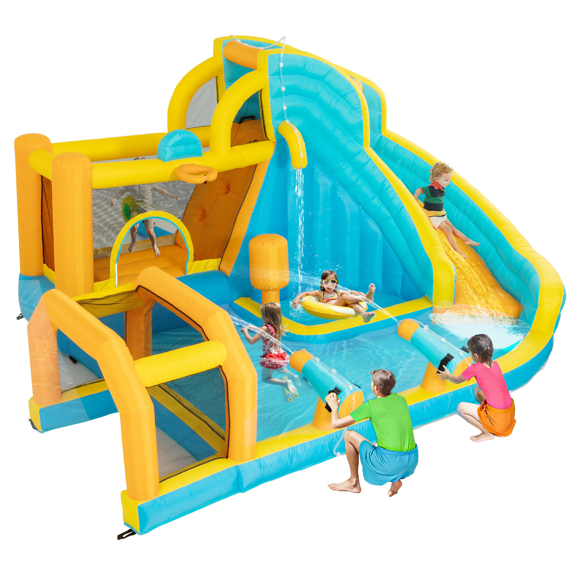 ECLIFE Sports Theme Outdoor Inflatable Water Slides Bounce Houses with ...