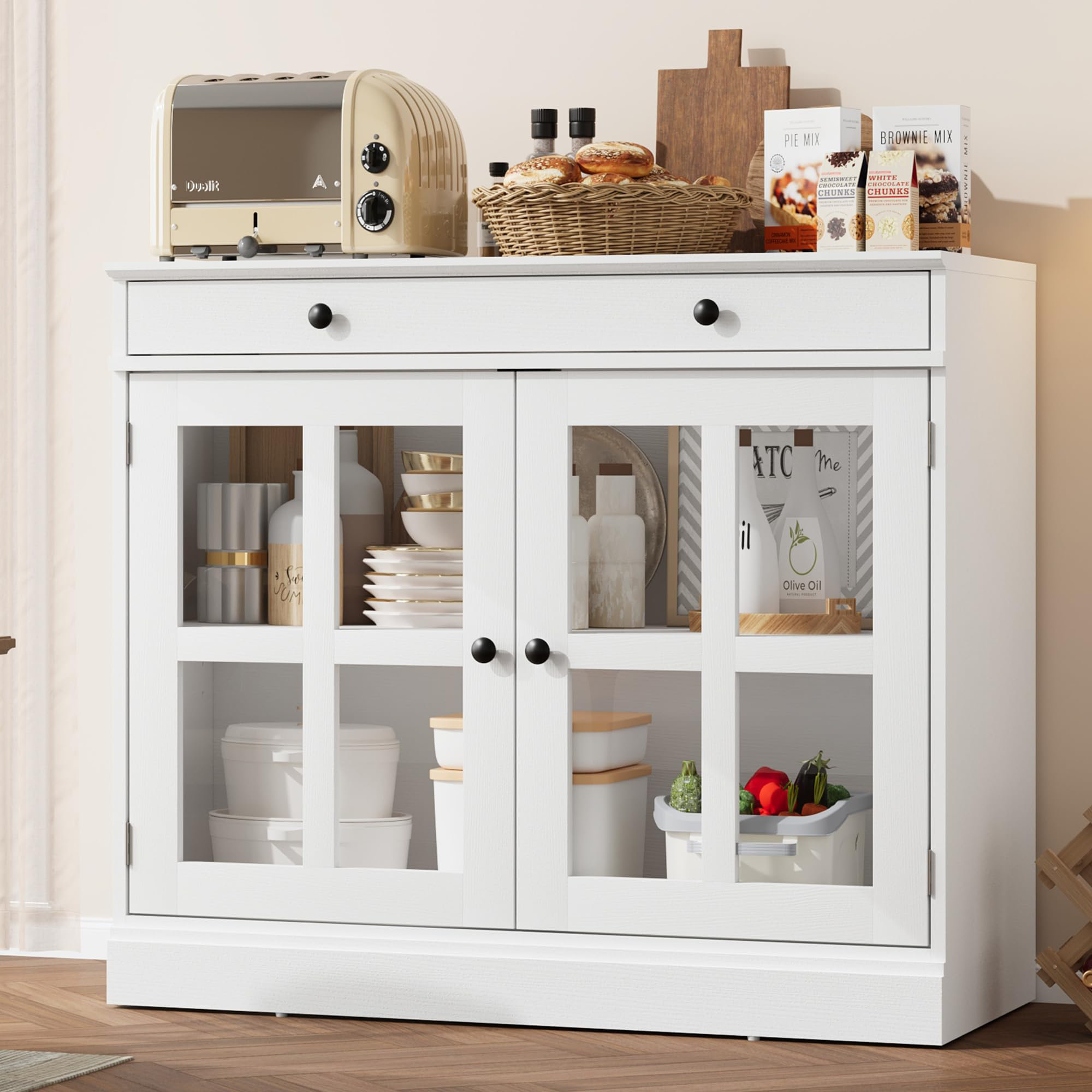 Winston Porter 35.4" Sideboard Buffet Cabinets with Storage, Kitchen ...