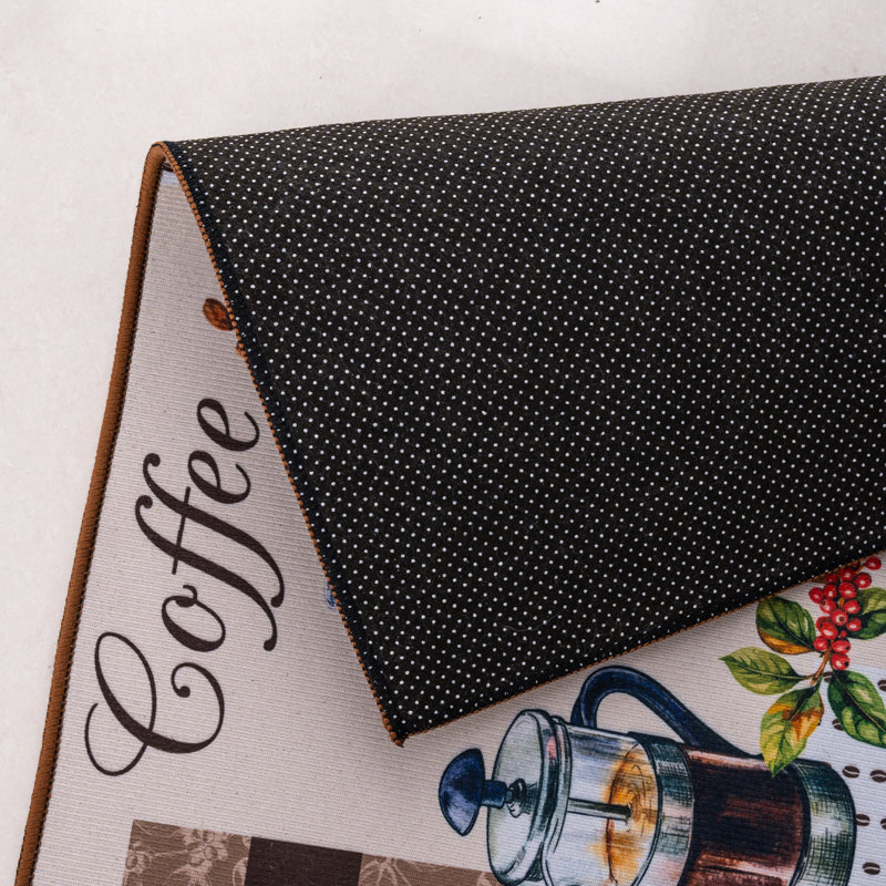 Winston Porter Cucina Latte Kitchen Rug Set | Wayfair