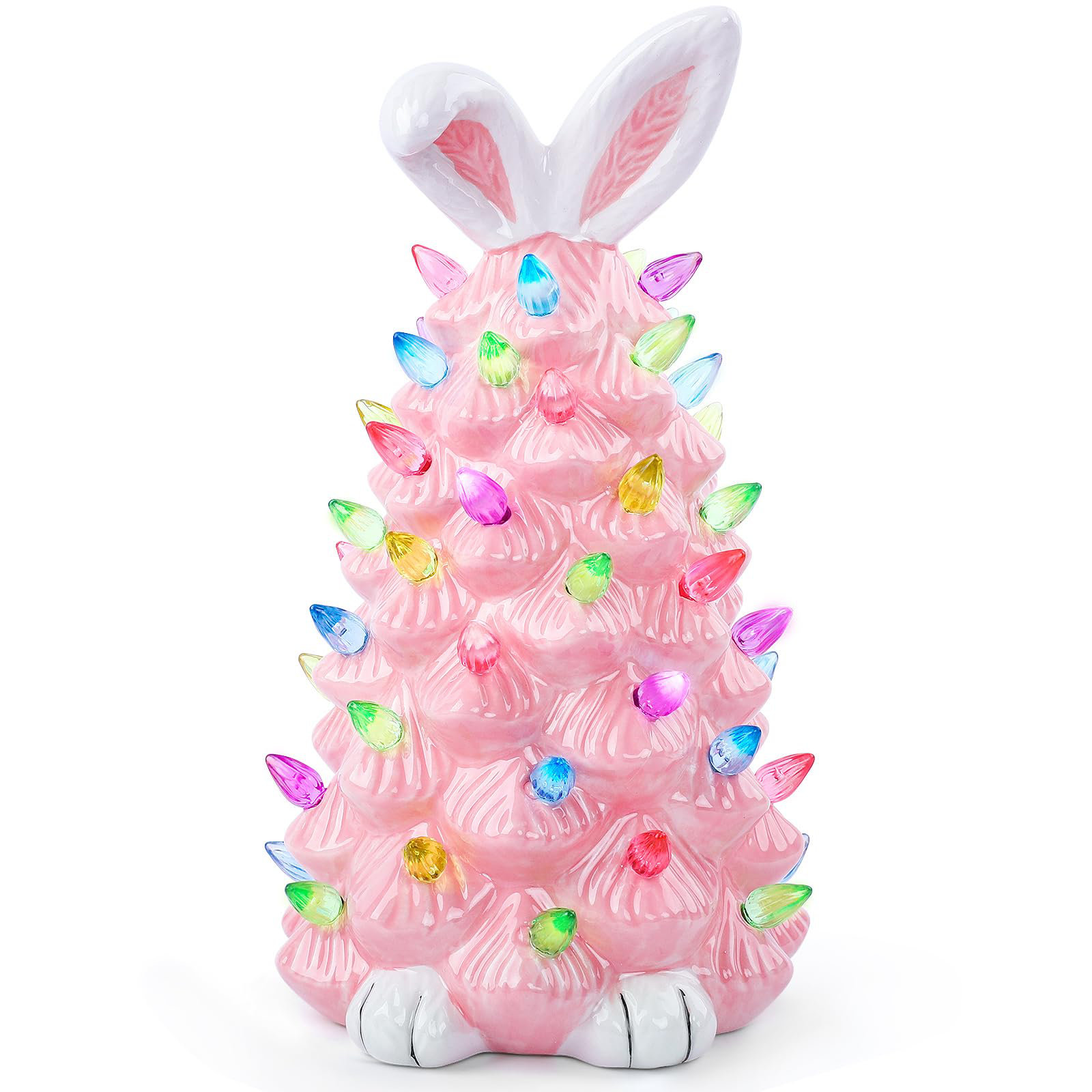 The Holiday Aisle® Light Up Easter Bunny Decor - Glowing Ceramic Tree ...