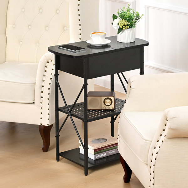 17 Stories Flip Top End Tables Set 2 with Charging Station, Side Tables ...