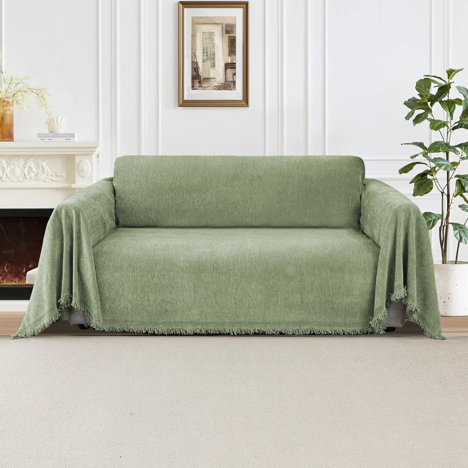 SORMIA Modern Couch Cover Thick Chenille | Wayfair