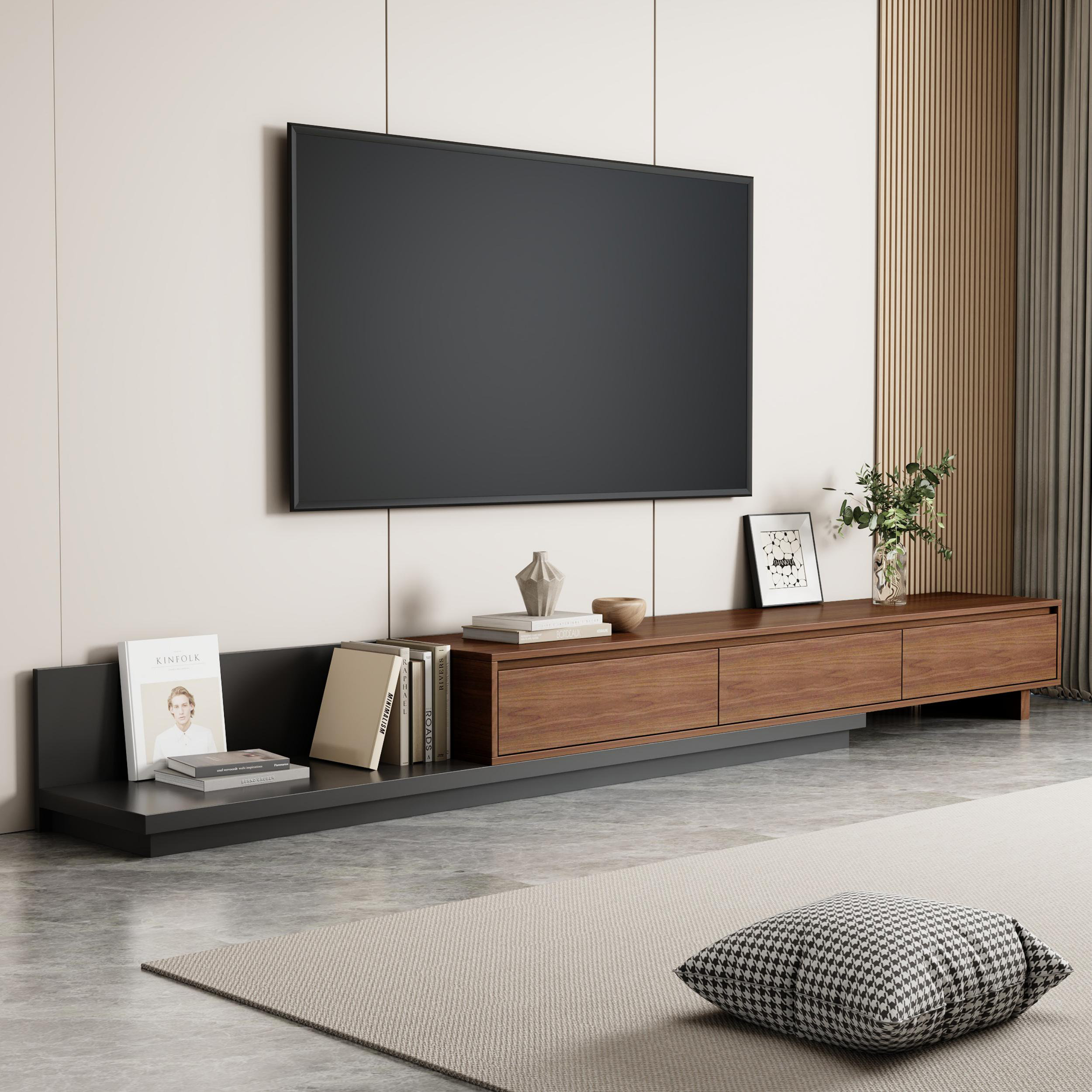 Latitude Run® Wooden Modern Extendable TV Stand Media Console | Wayfair