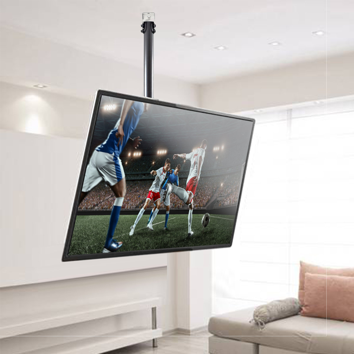 Pyle Universal TV Black Tilt Ceiling Mount for Greater than 50" Screens ...