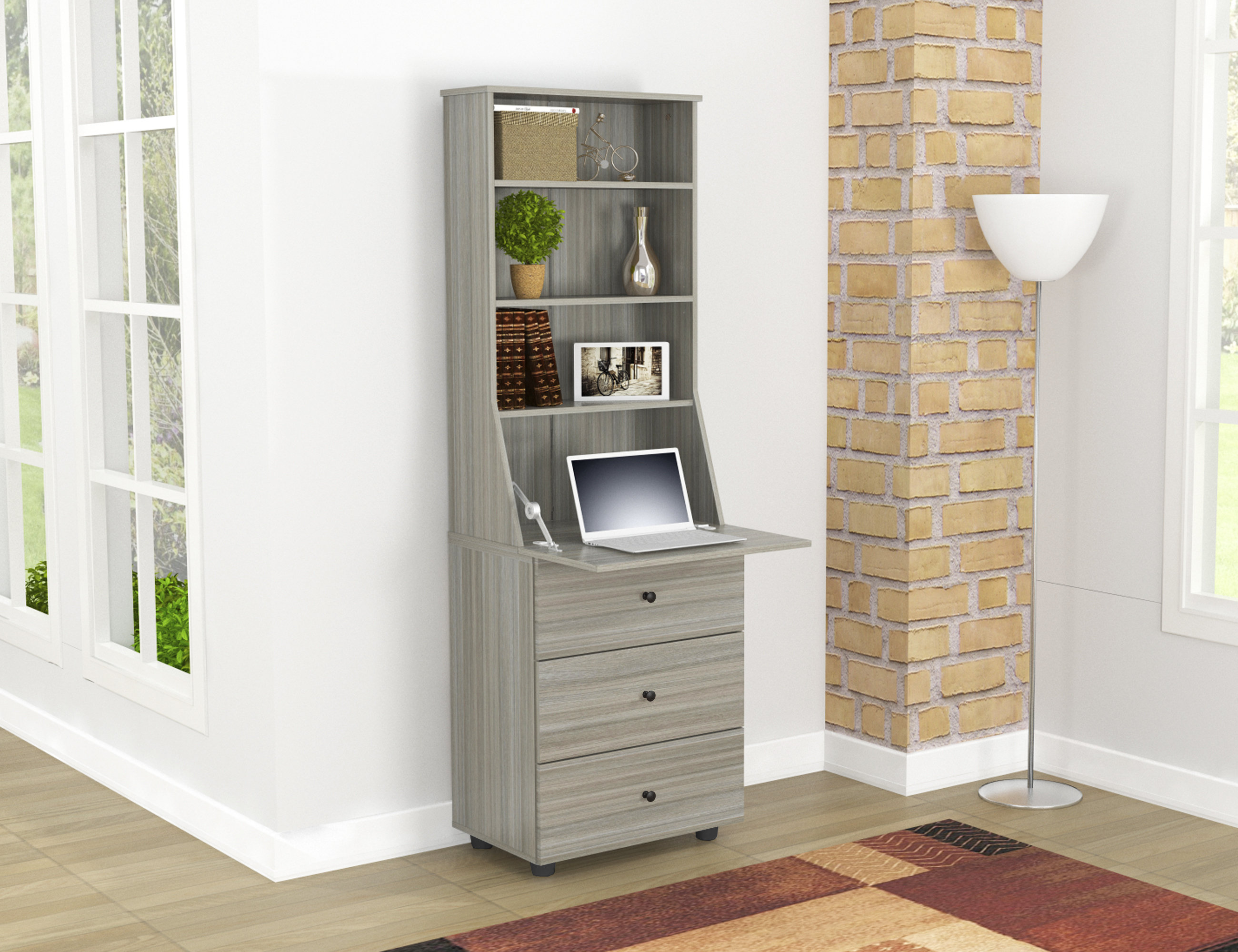 Winston Porter Wisconsin Armoire Desk & Reviews | Wayfair