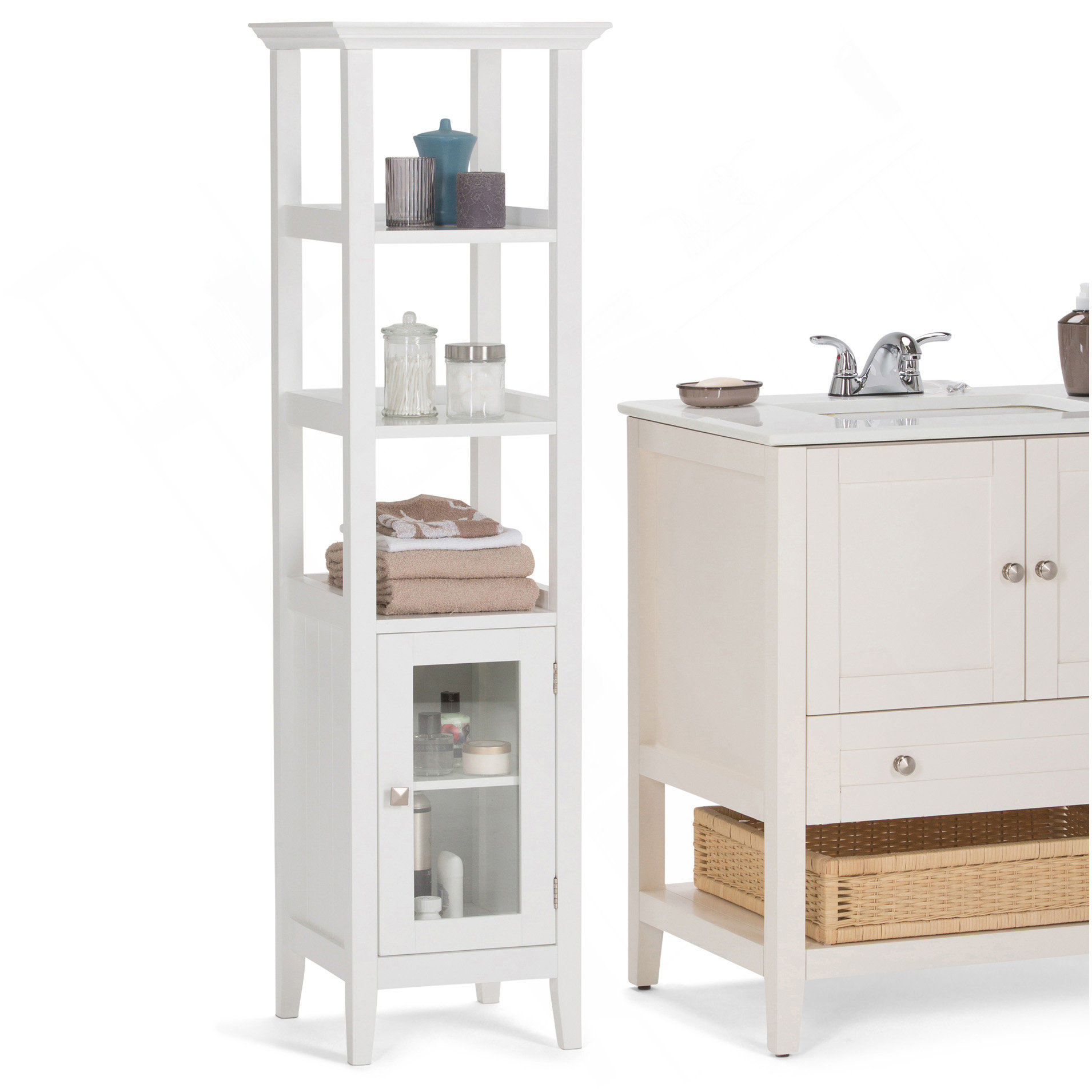 Latitude Run® Acadian - Bath Storage Tower - Pure White | Wayfair