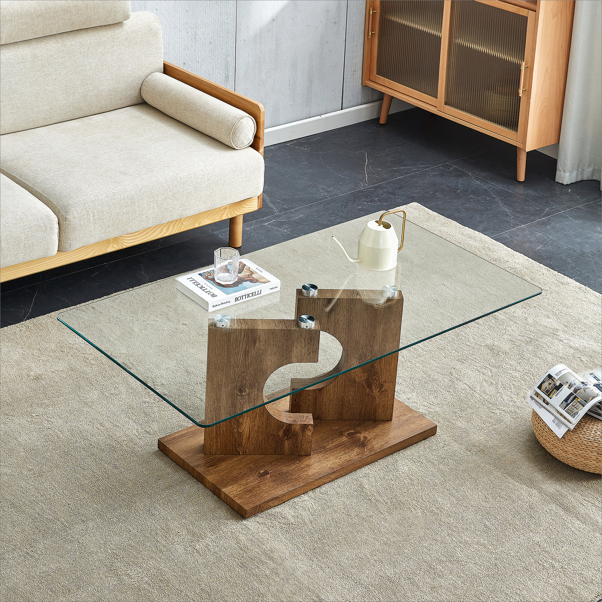 Latitude Run® A rectangular modern and fashionable coffee table with ...