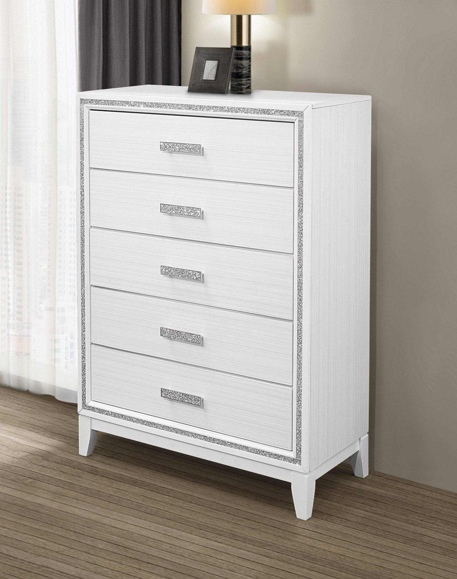 Everly Quinn Almera Glitter White Chest | Wayfair