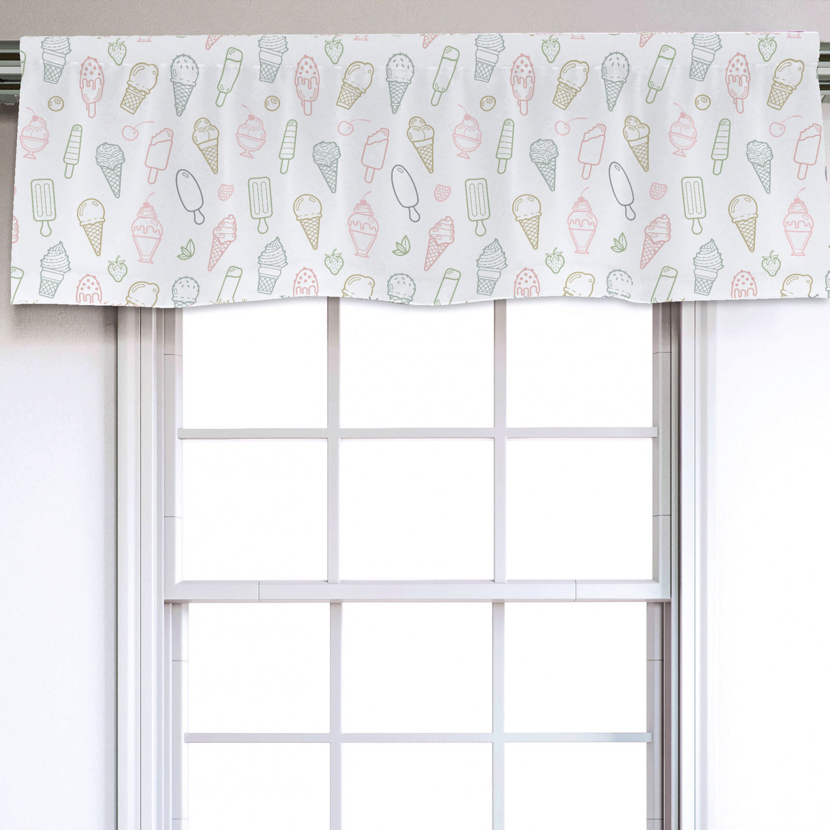 East Urban Home Ice Cream 54" Window Valance | Wayfair