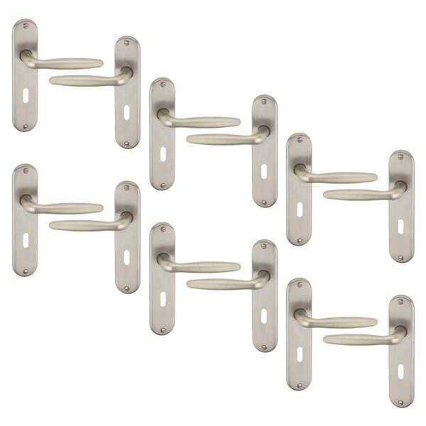 Urfic 6x Urfic Rouen Metal Lever Latch Door Handles Set Rose Internal ...